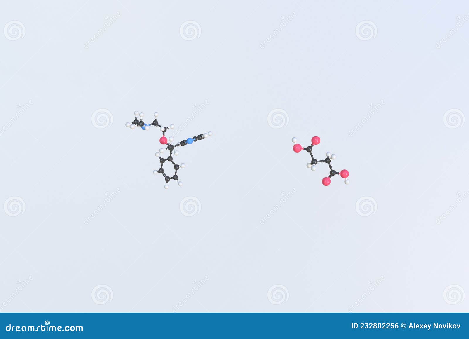 Doxylamine Succinate Molecule Made with Balls, Isolated Molecular Model ...
