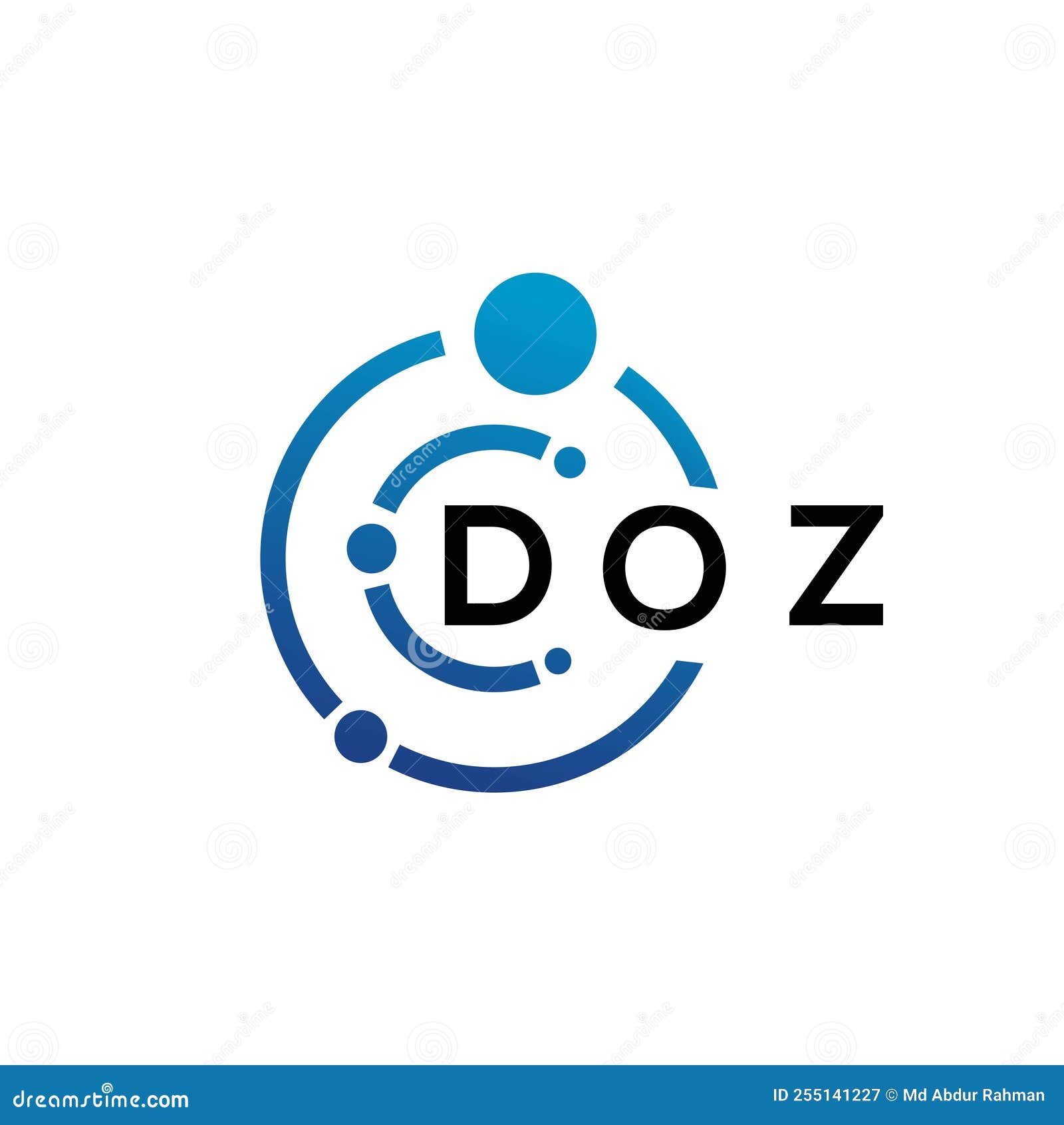DOZ Letter Logo Design on White Background. DOZ Creative Initials ...