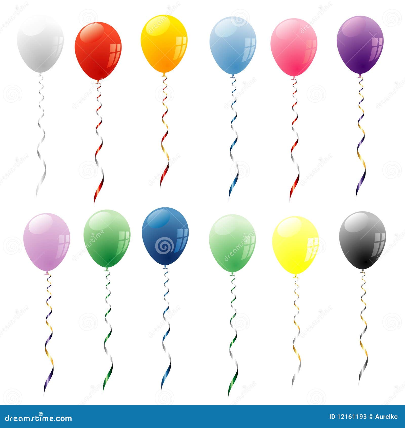 Dozen balloons stock vector. Illustration of collection - 12161193