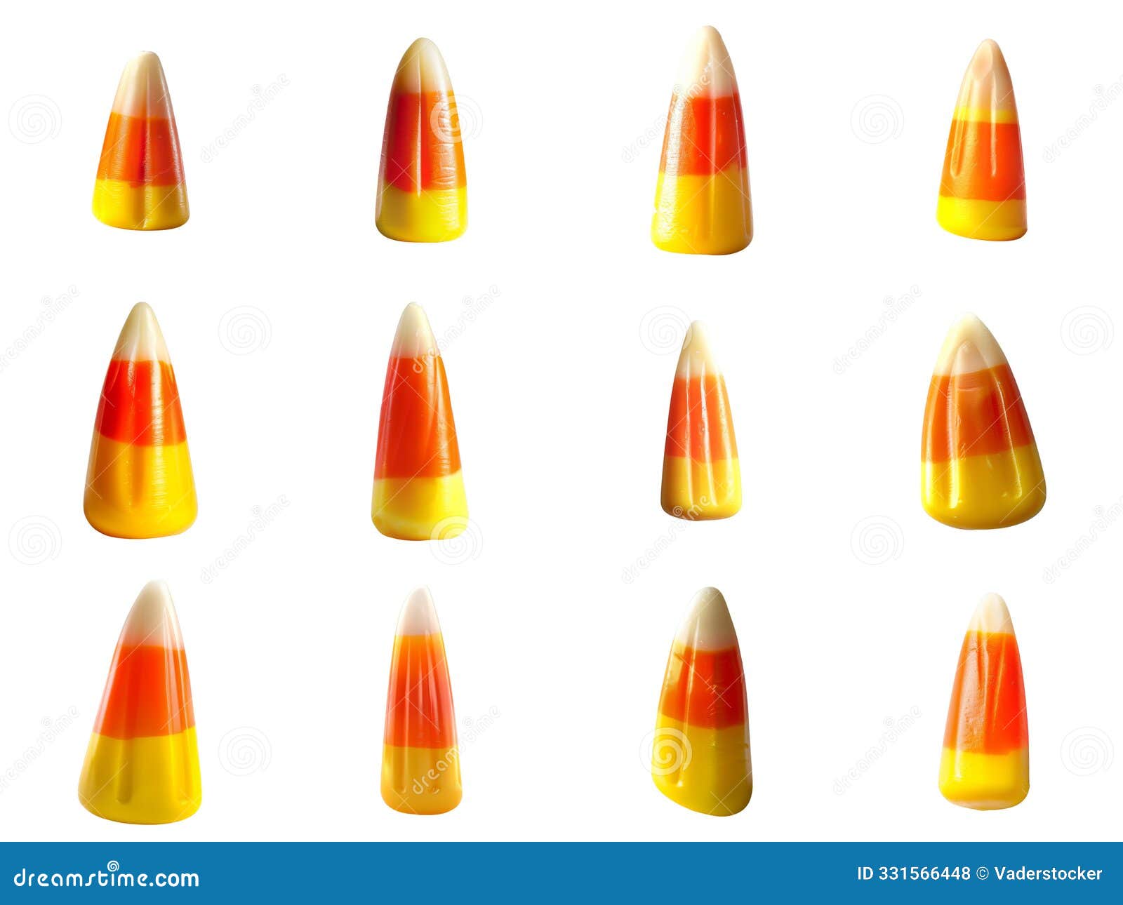 A Dozen Candy Corn Pieces in Three Rows of Four Stock Illustration ...