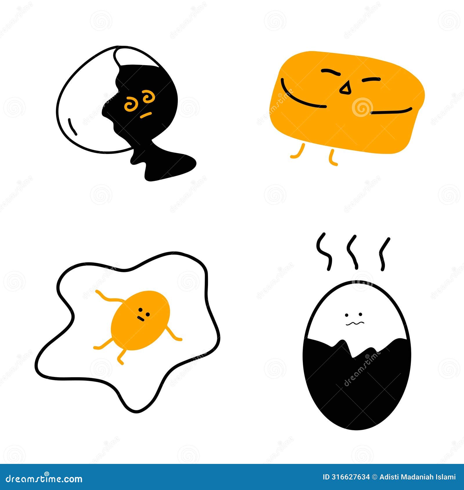 Dozen Cartoon Eggs with Funny Faces Creative Projects Stock Vector ...