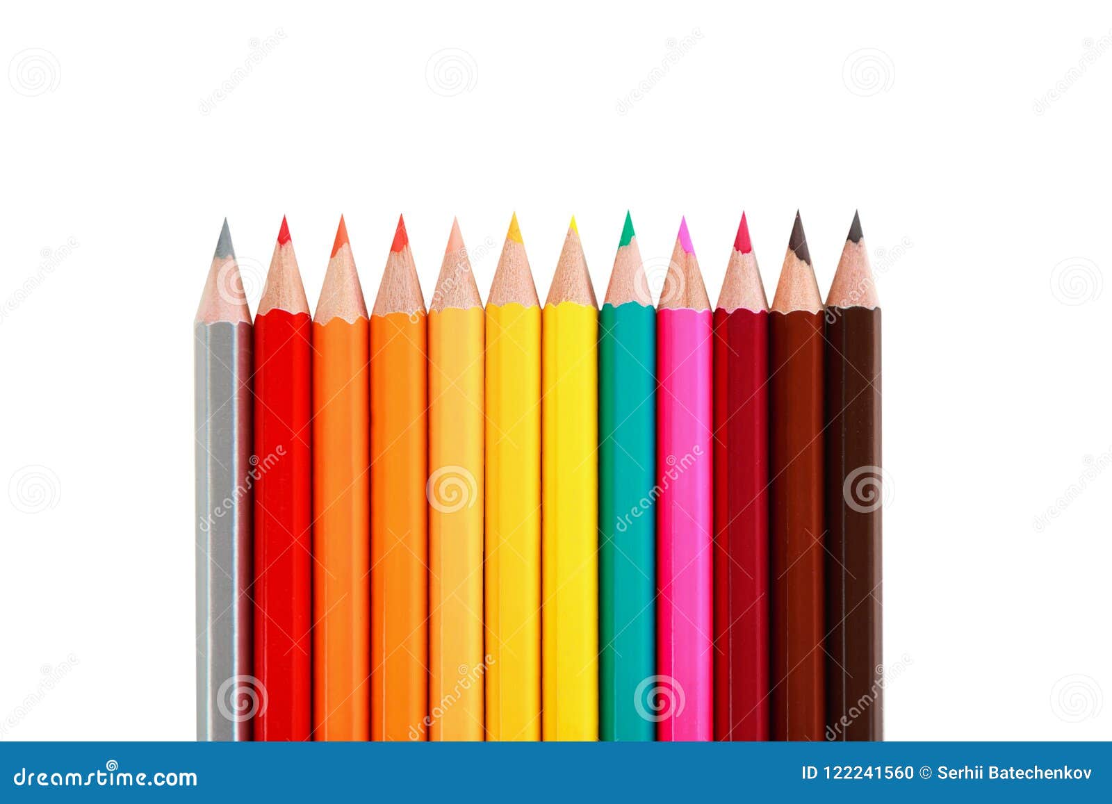 Dozen of color pencils stock photo. Image of education - 122241560