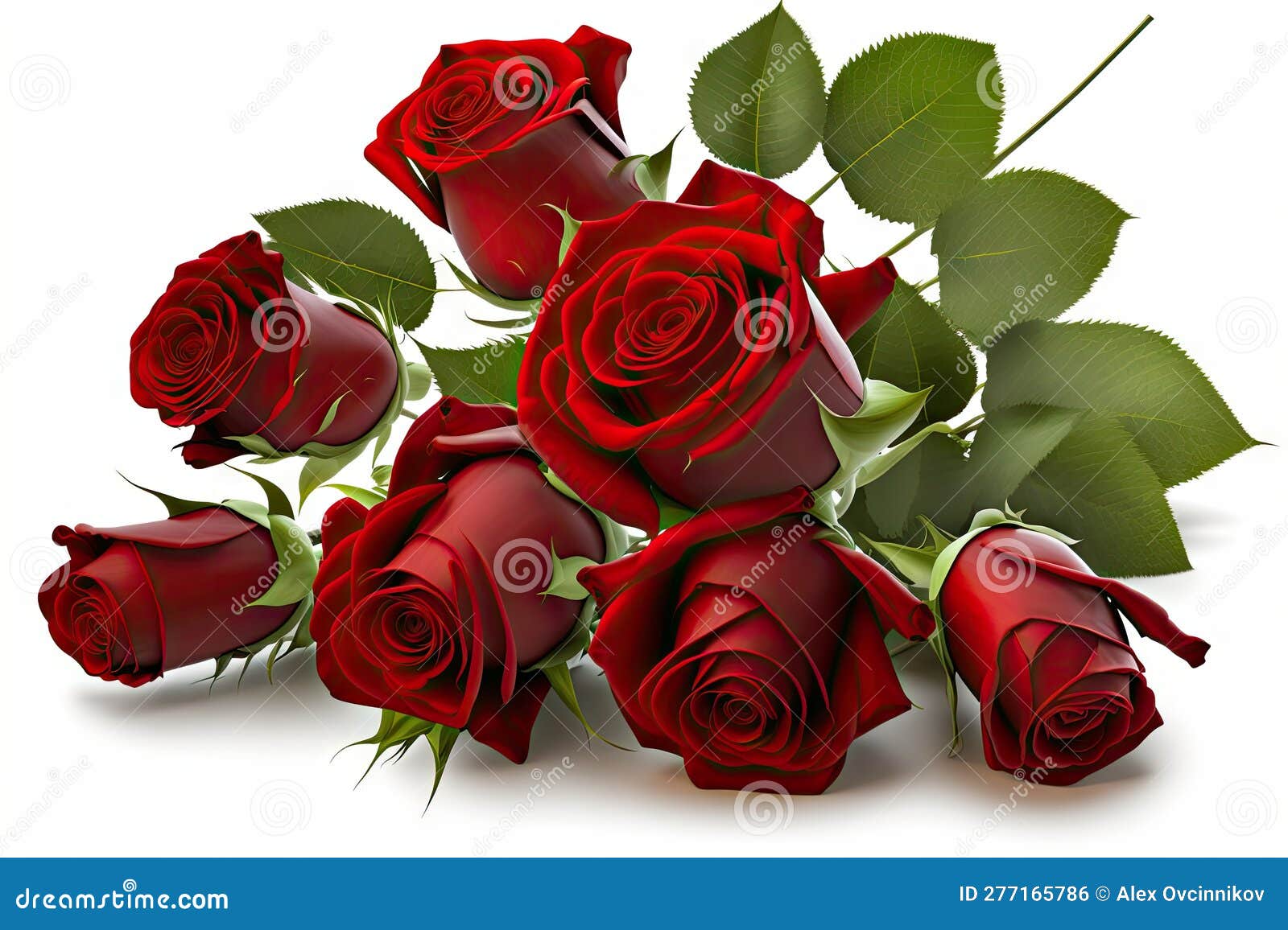 A Dozen Red Roses on a White Background for Romantic Greetings. Stock ...