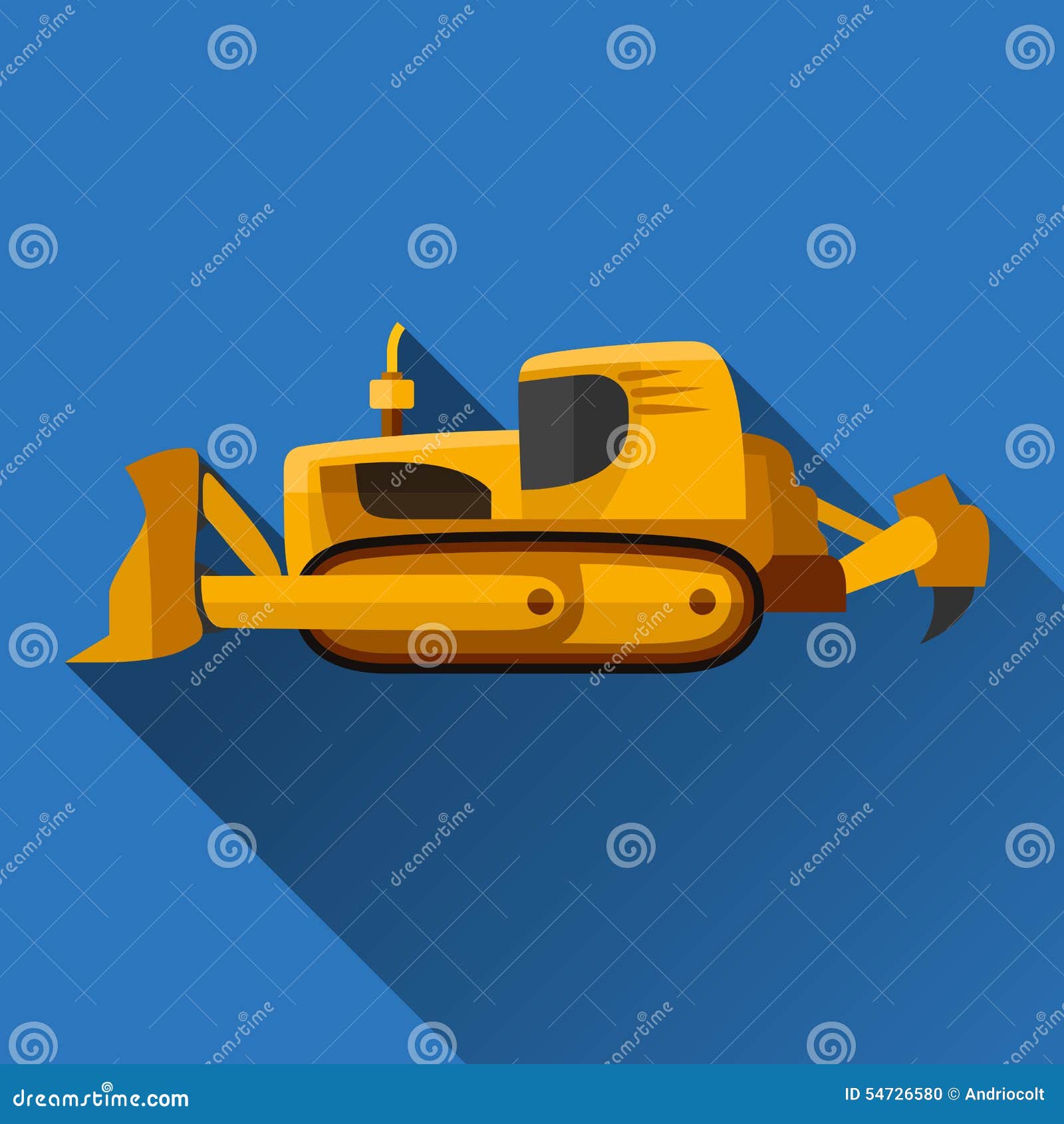 Dozer flat icon stock vector. Illustration of dozer, machinery - 54726580