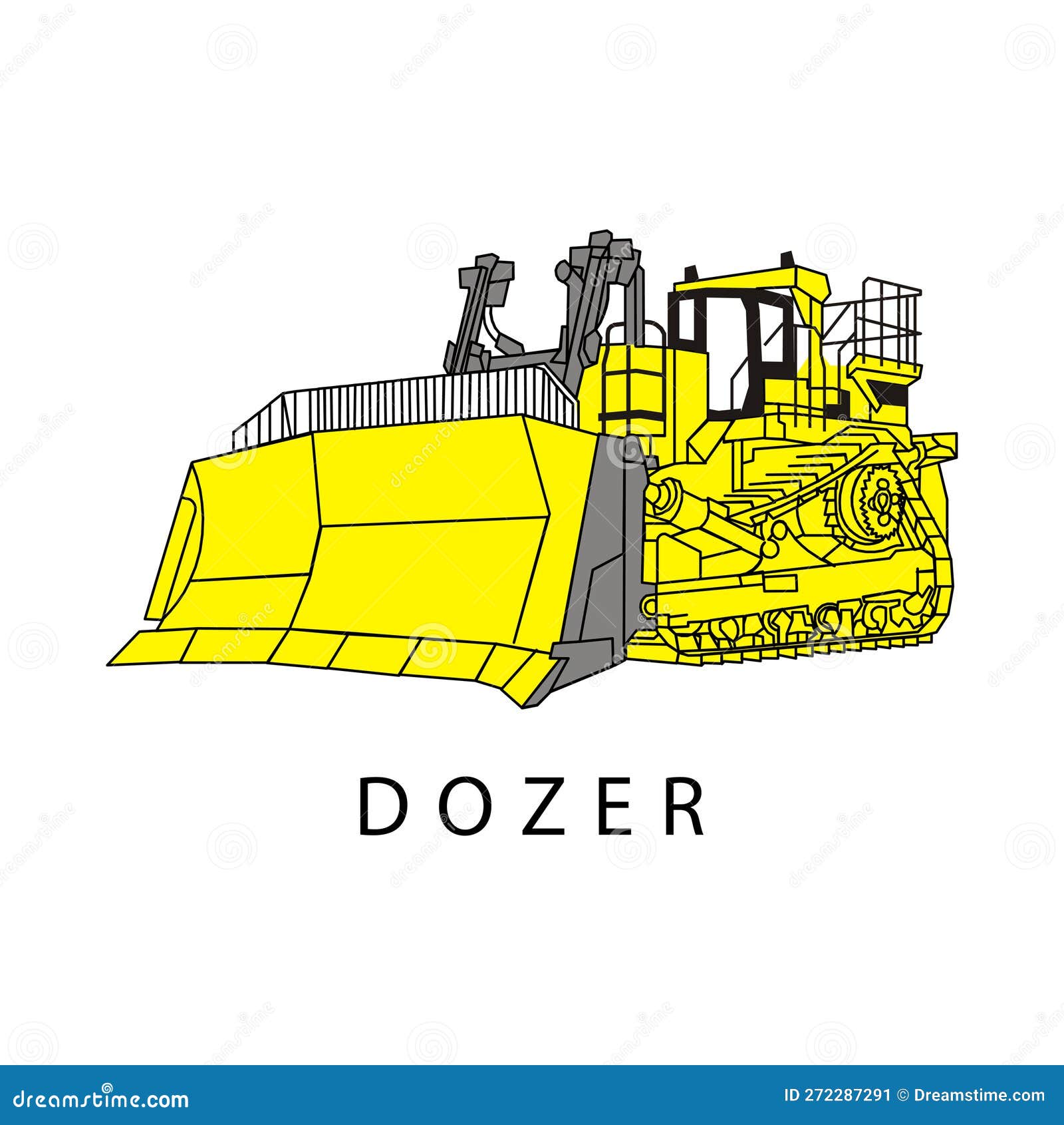 Dozer Logo Or Tractor With Excavator Vector For Construction Company ...