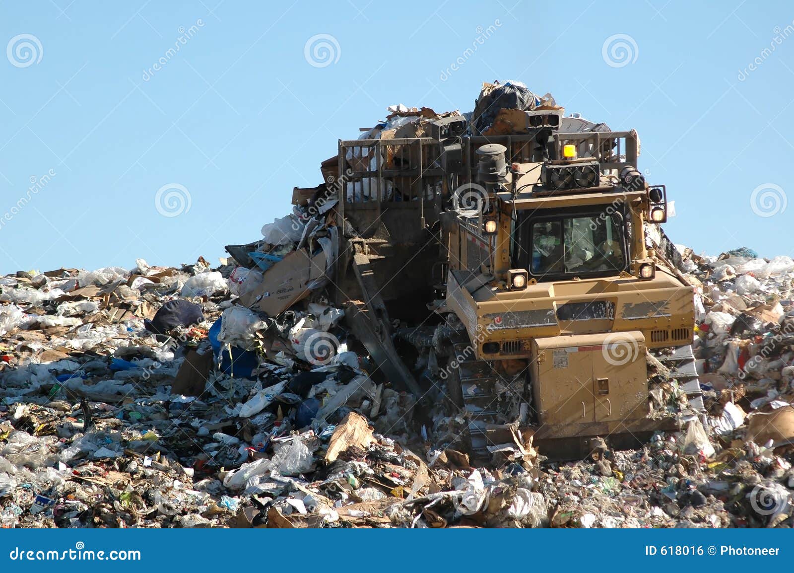 Dozer Pushing Garbage stock photo. Image of rubbish, work - 618016