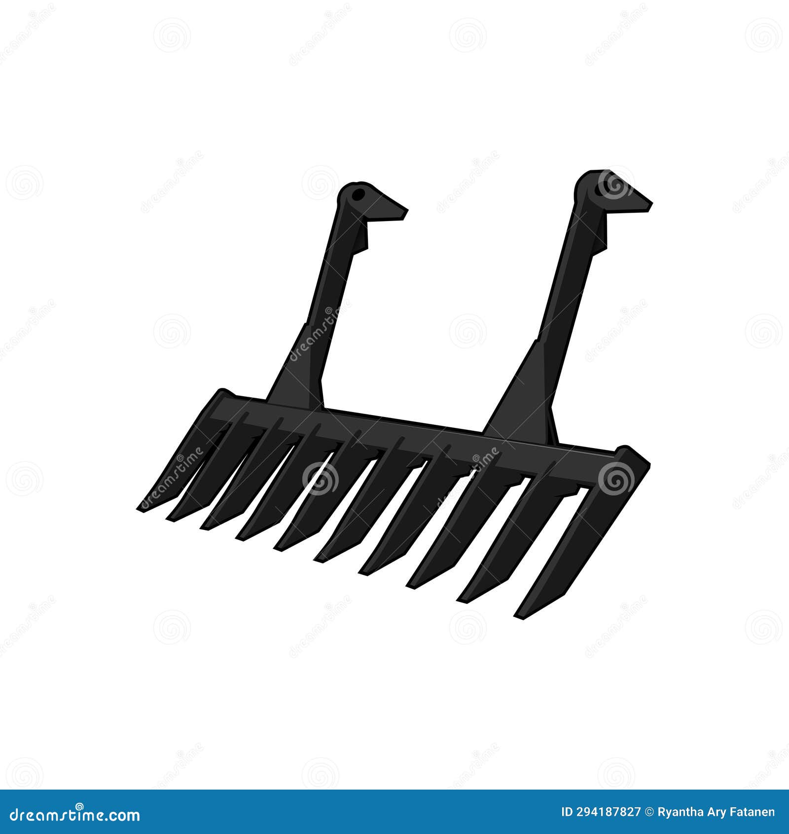 Dozer Root Rake Attachments Vector Art Stock Vector - Illustration of ...