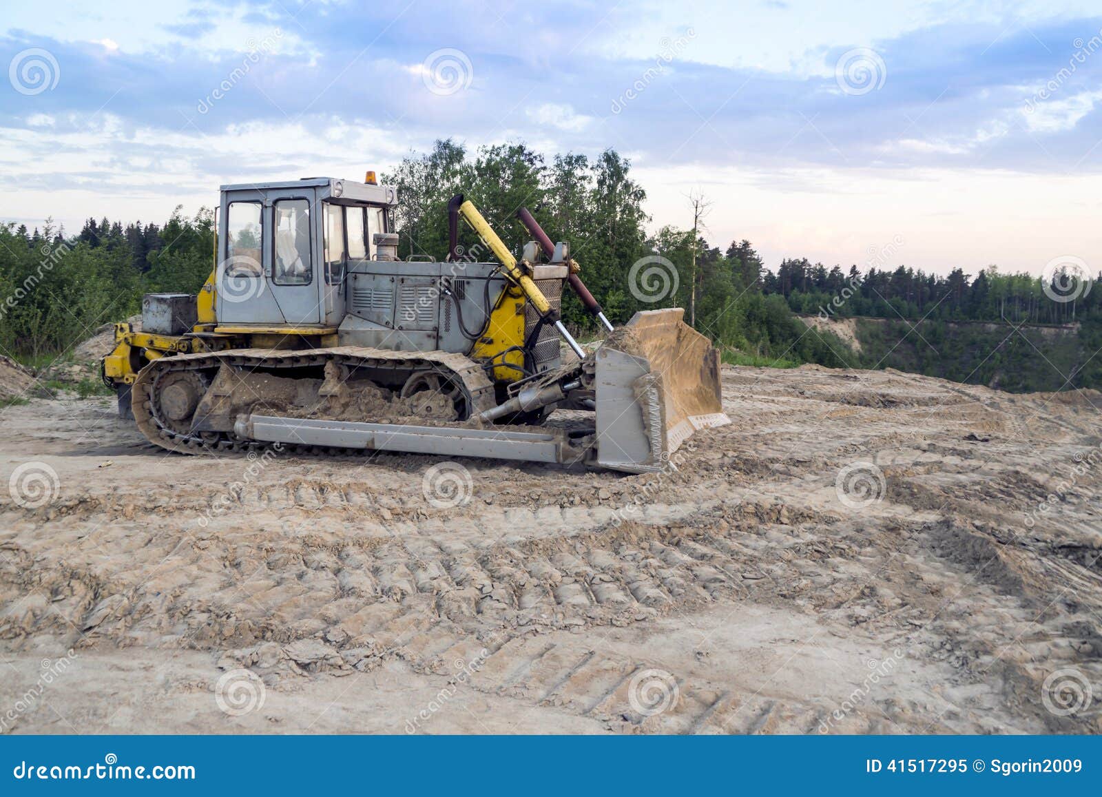 Dozer in the Sand Extraction Place Stock Image - Image of stuff, site ...
