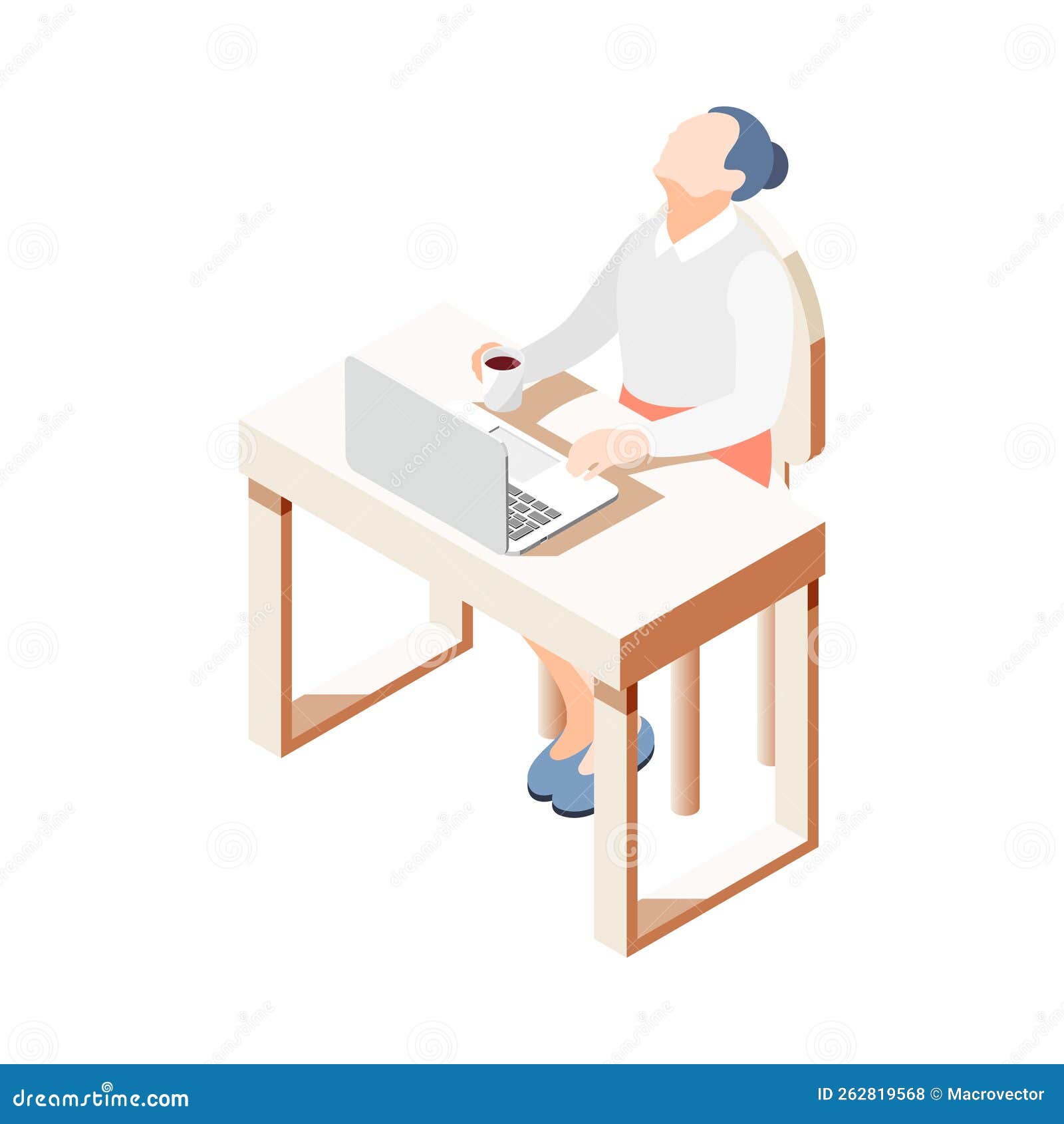 Dozing Over Work Composition Stock Illustration - Illustration of ...