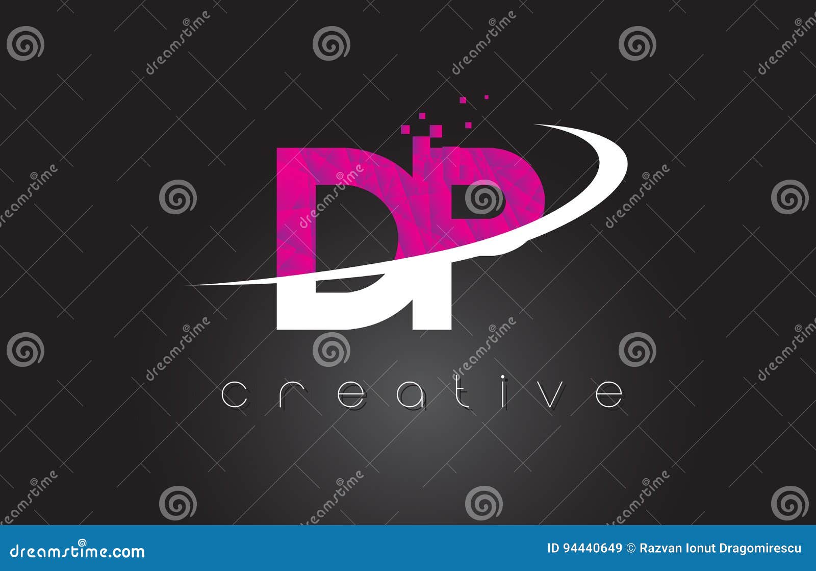 DP D P Creative Letters Design with White Pink Colors Stock Vector ...
