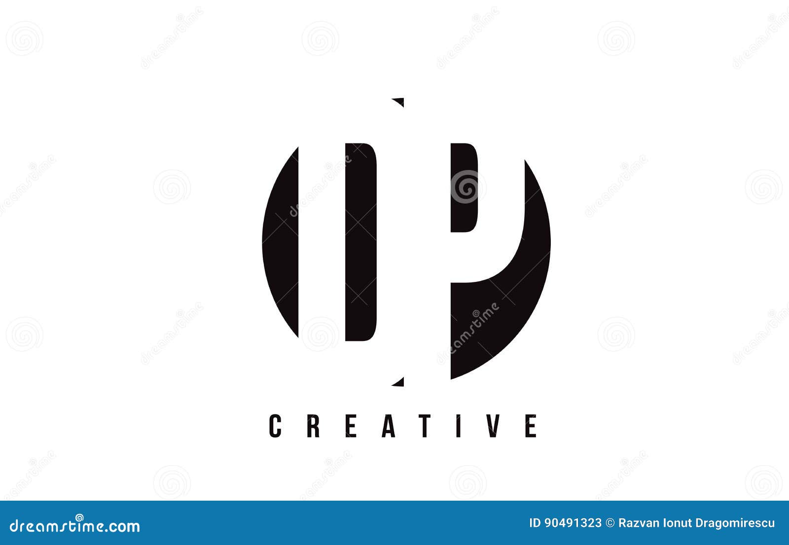 DP D P White Letter Logo Design with Circle Background. Stock Vector ...