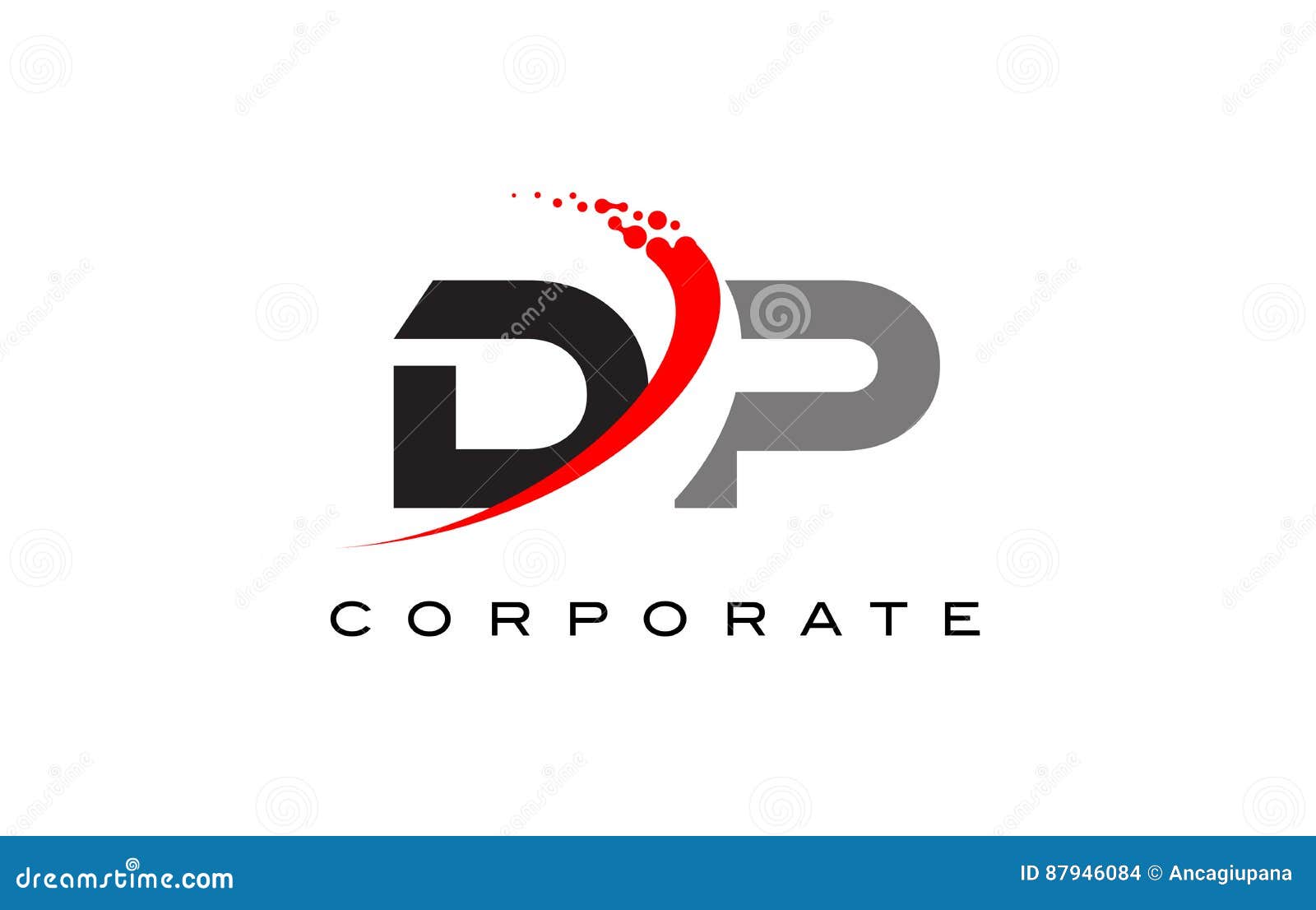 DP Modern Letter Logo Design with Swoosh Stock Vector - Illustration of ...