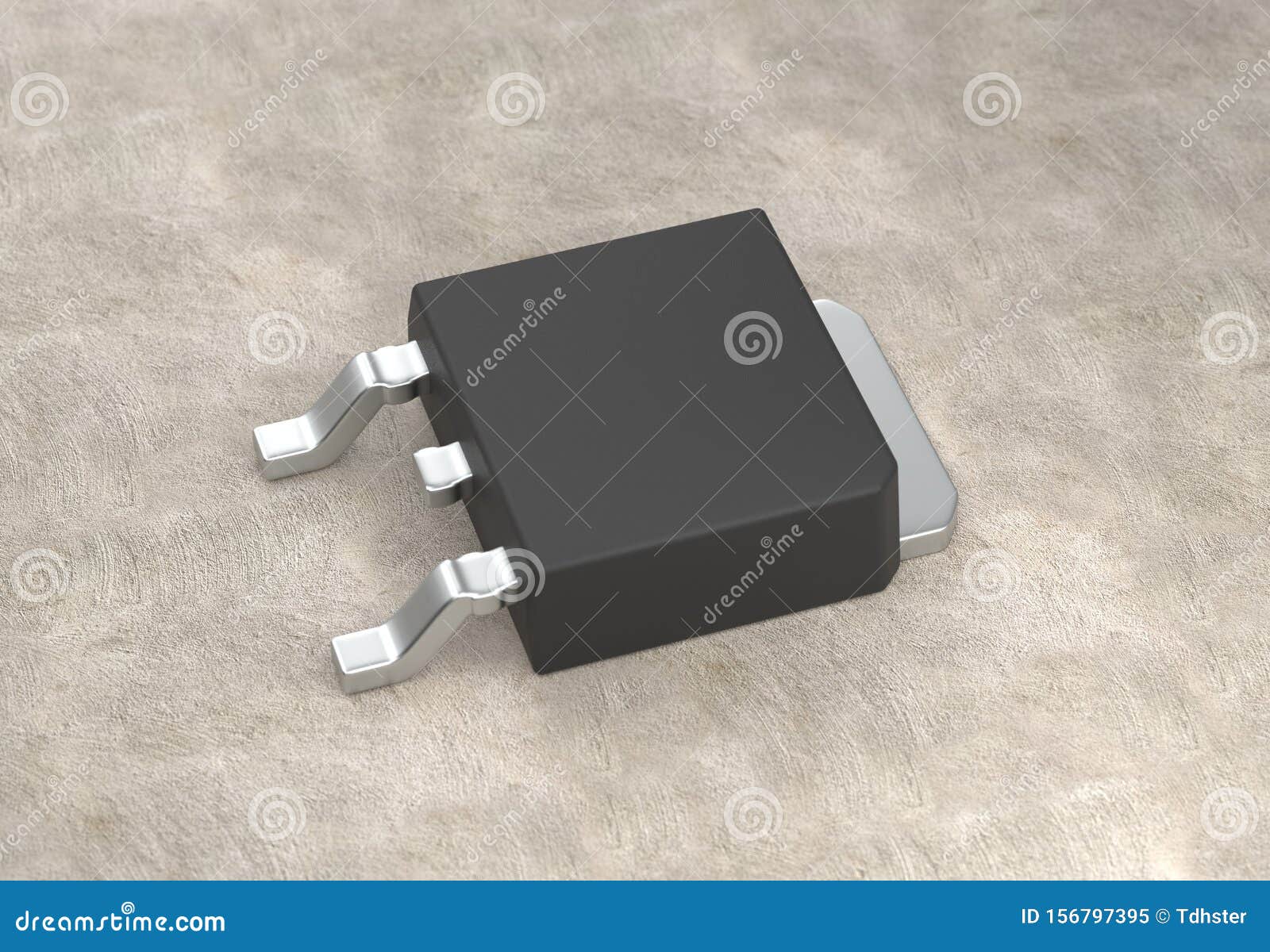 DPAK Mosfet Electronic Transistor on Surface 3d Illustration Stock ...