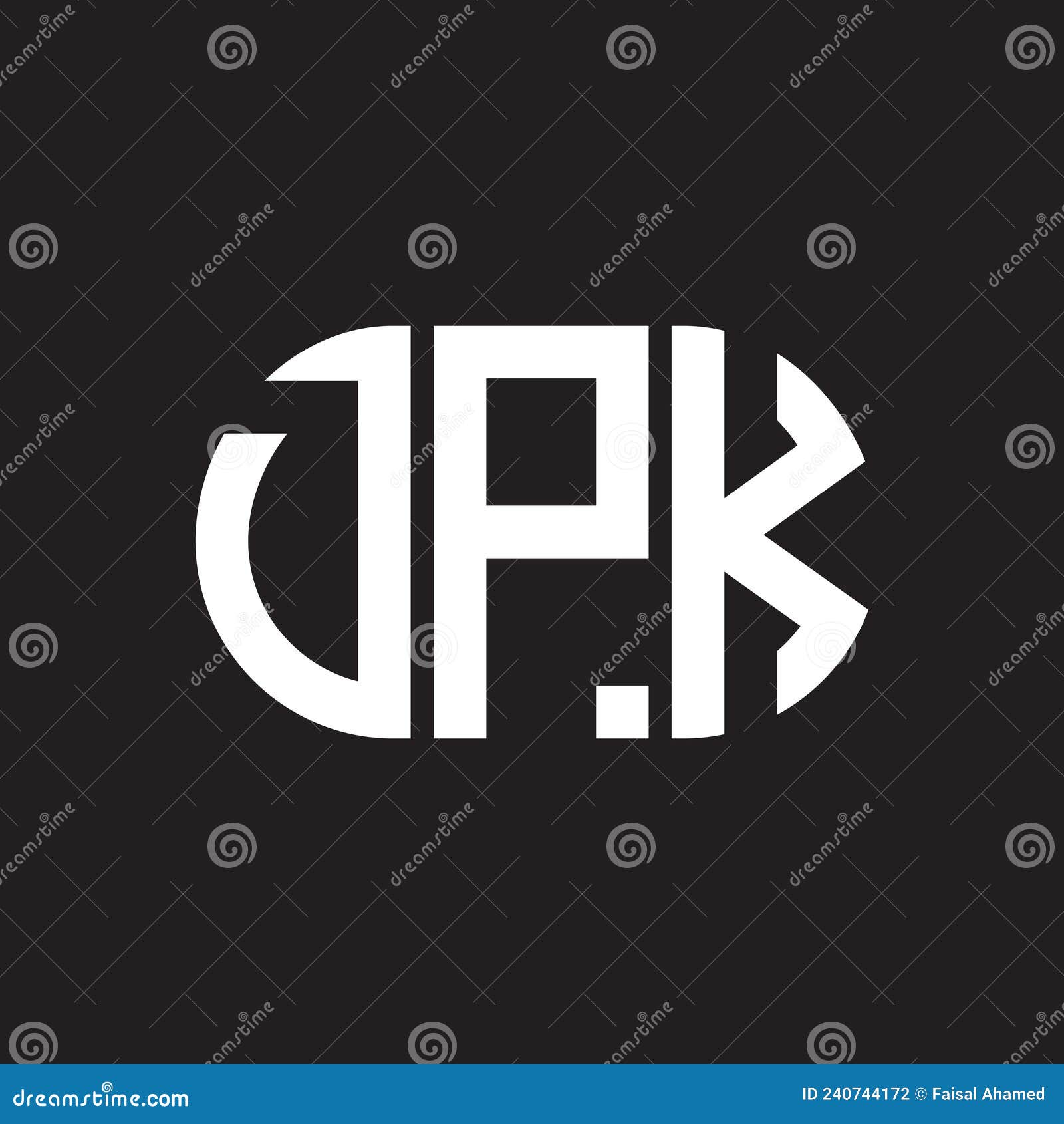 DPK Letter Logo Design on Black Background. DPK Creative Initials ...