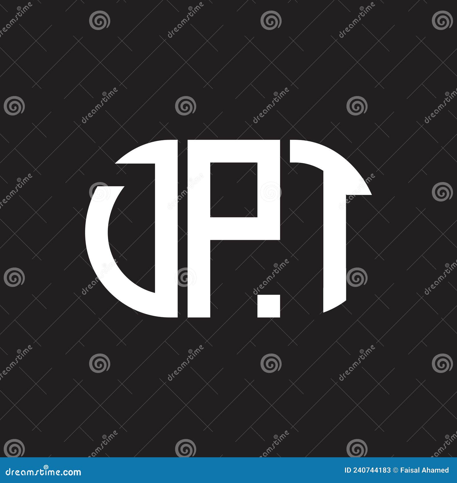 DPT Letter Logo Design on Black Background. DPT Creative Initials ...