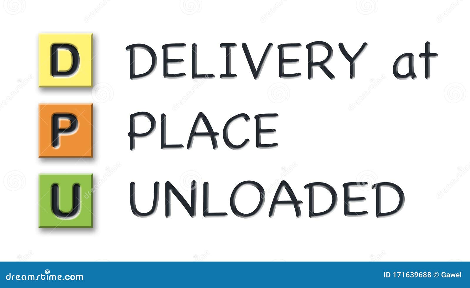 DPU Initials in Colored 3d Cubes with Meaning Stock Illustration ...