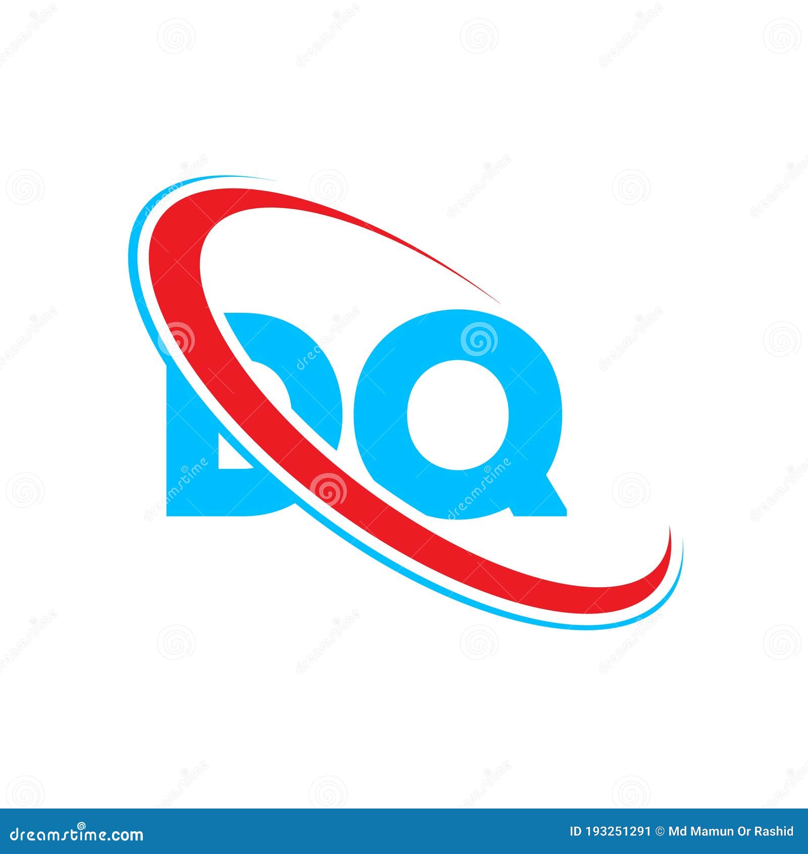 DQ D Q Letter Logo Design. Initial Letter DQ Linked Circle Upercase ...