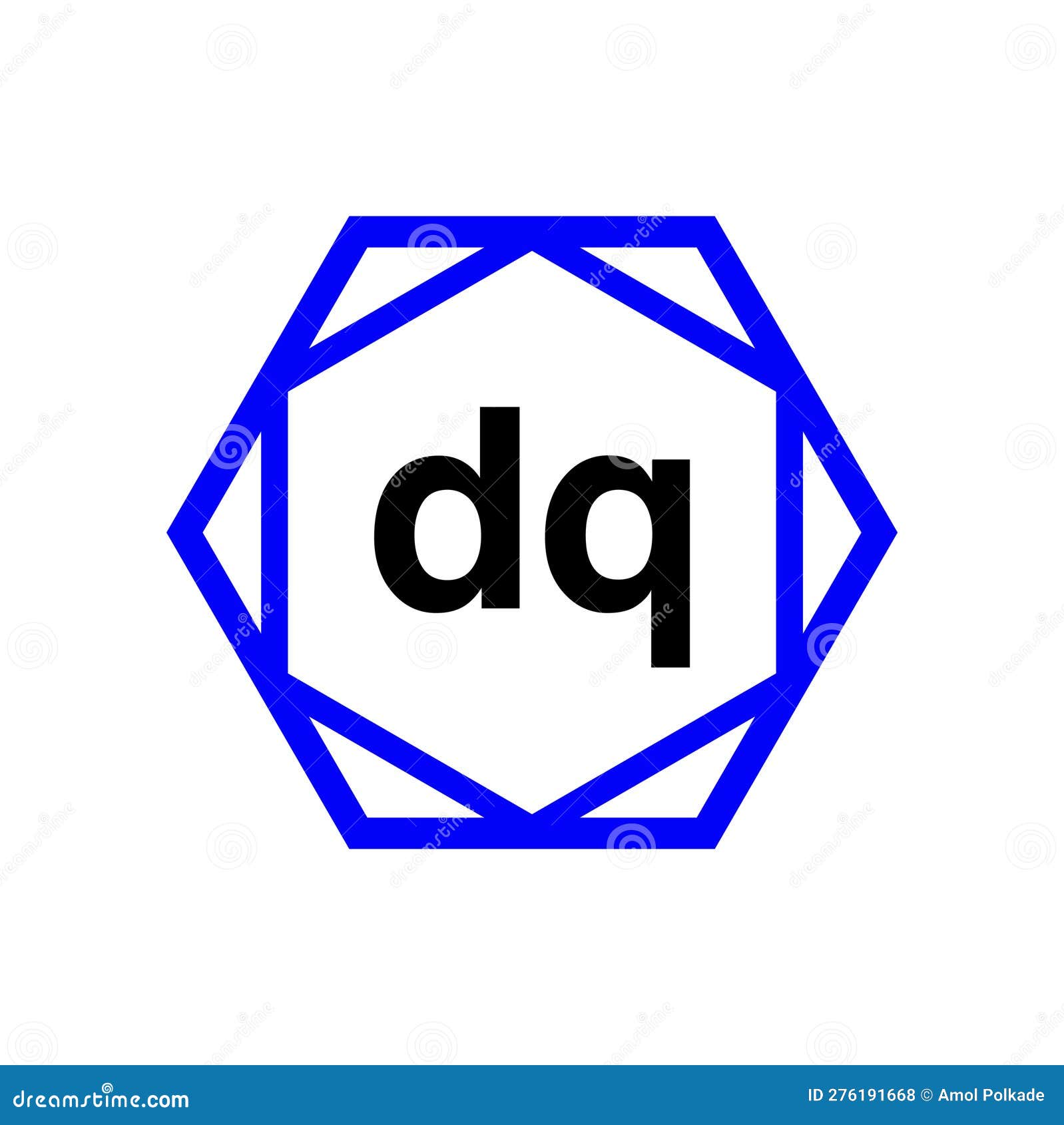 DQ Hexagon Typography Monogram. DQ Lettering Icon Stock Vector ...