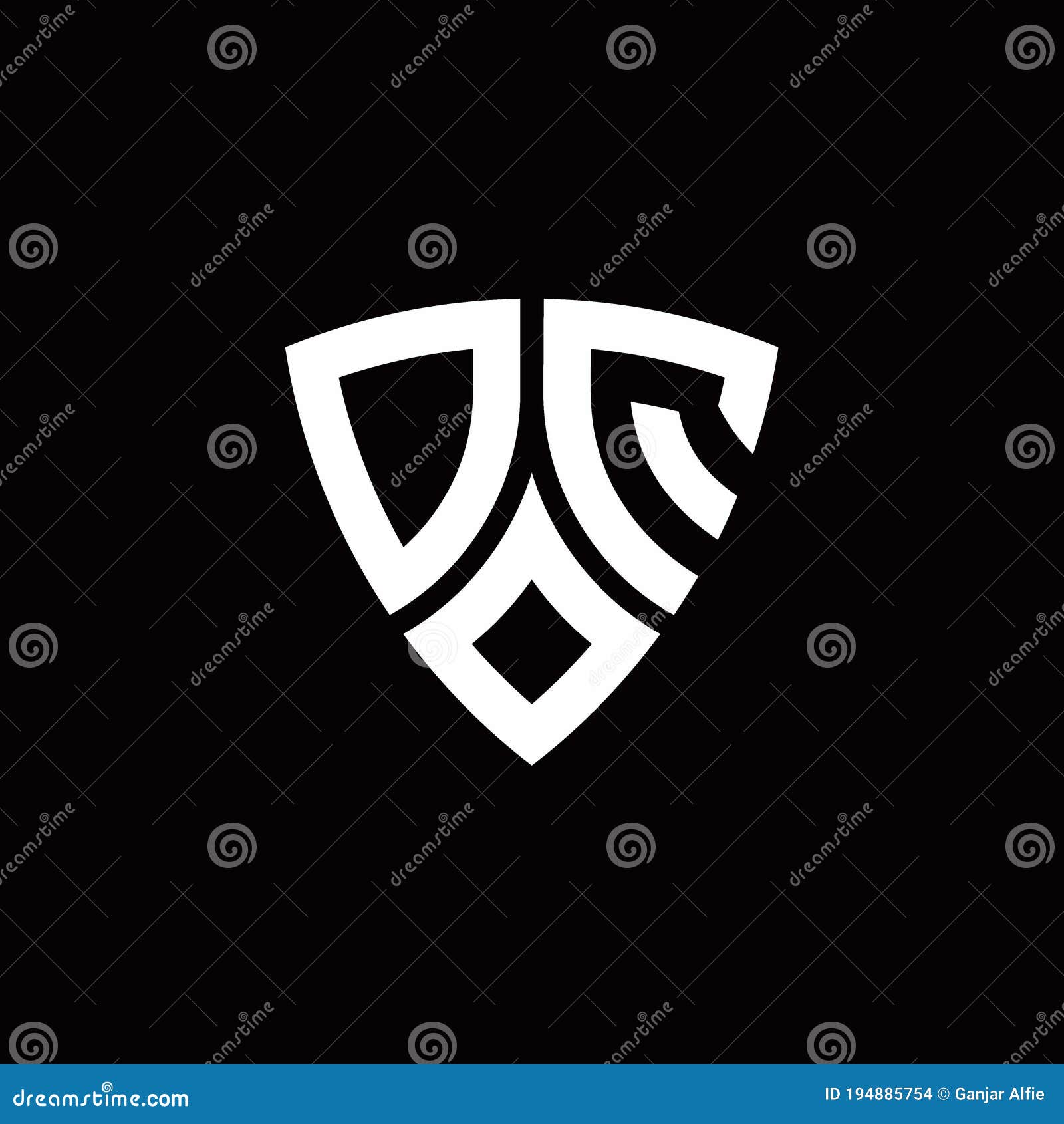 DQ Monogram Logo with Modern Shield Style Design Template Stock Vector ...