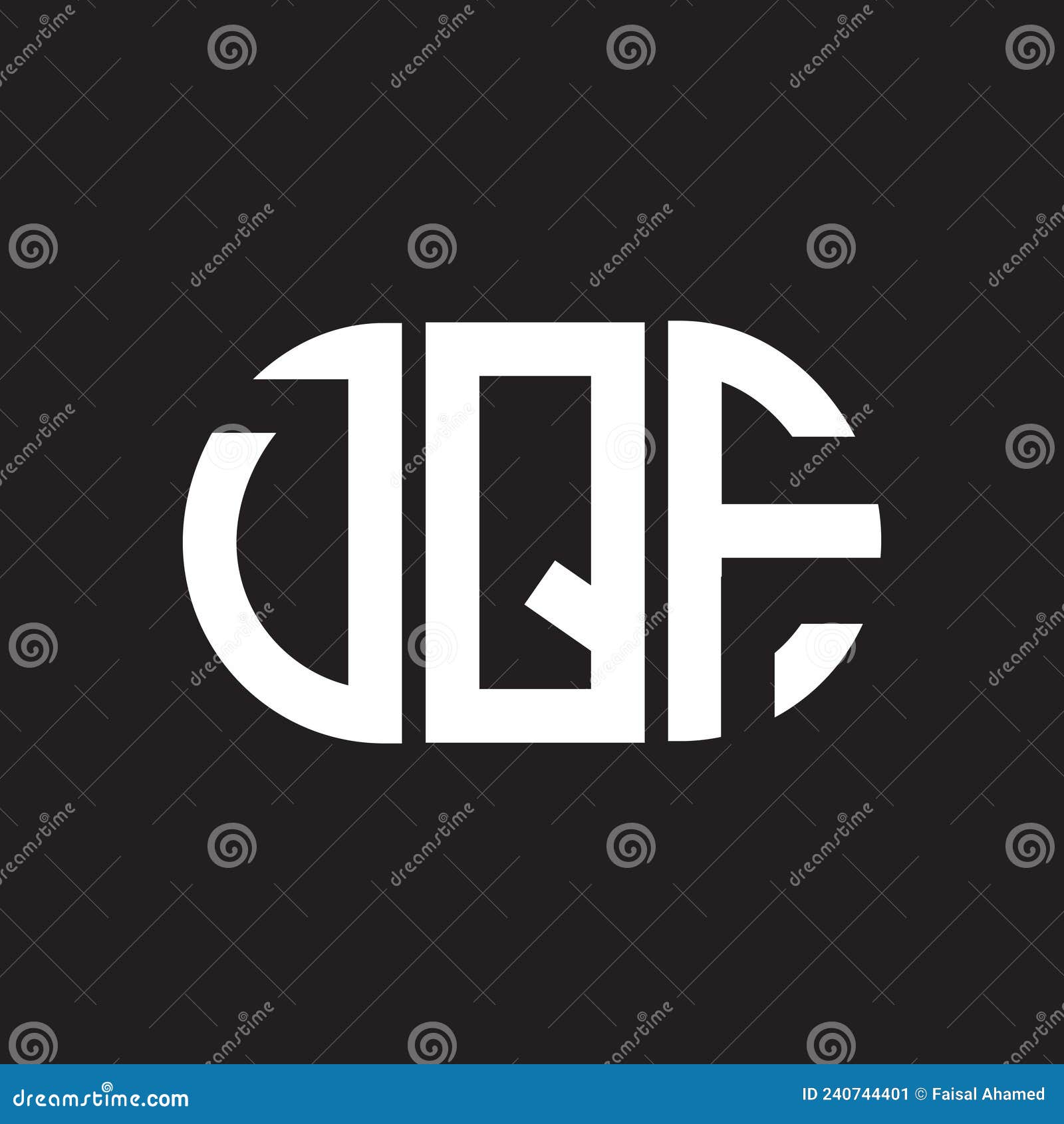 DQF Letter Logo Design on Black Background. DQF Creative Initials ...