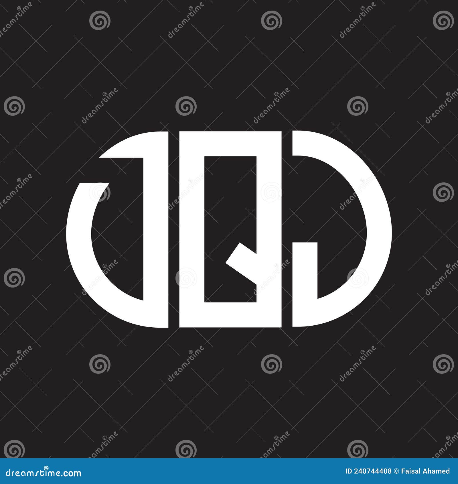DQJ Letter Logo Design on Black Background. DQJ Creative Initials ...