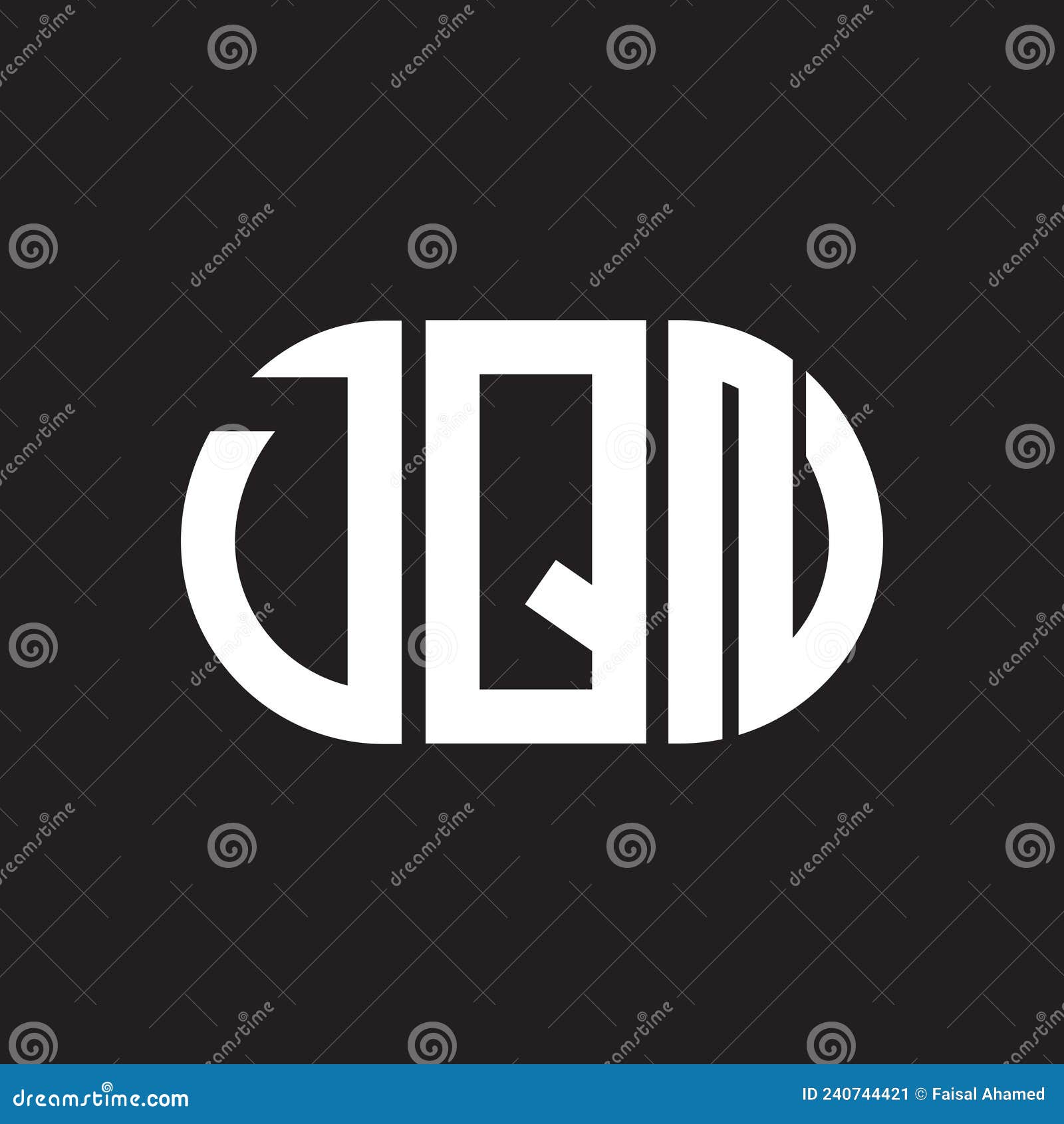 DQN Letter Logo Design on Black Background. DQN Creative Initials ...