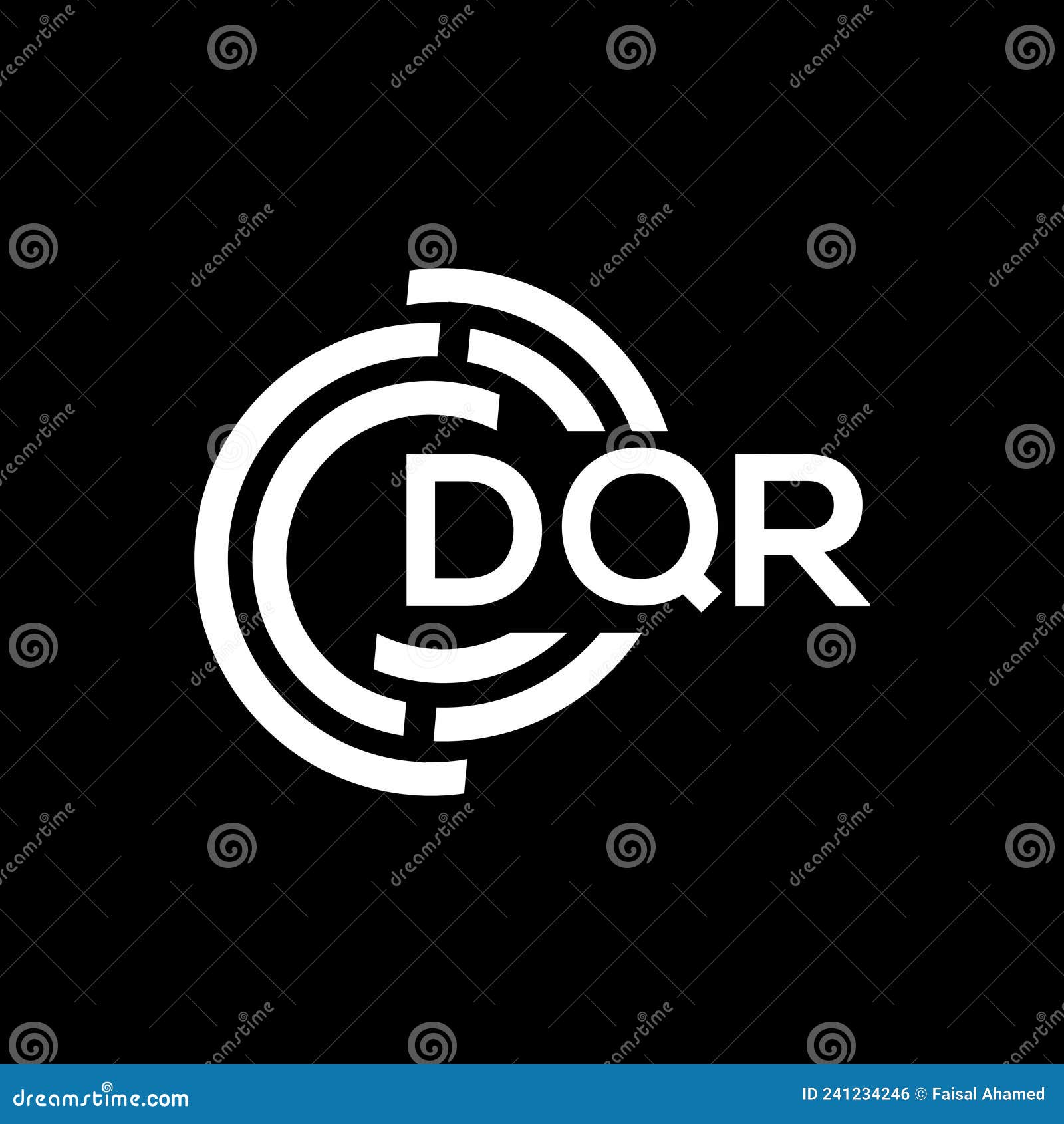 DQR Letter Logo Design on Black Background. DQR Creative Initials ...