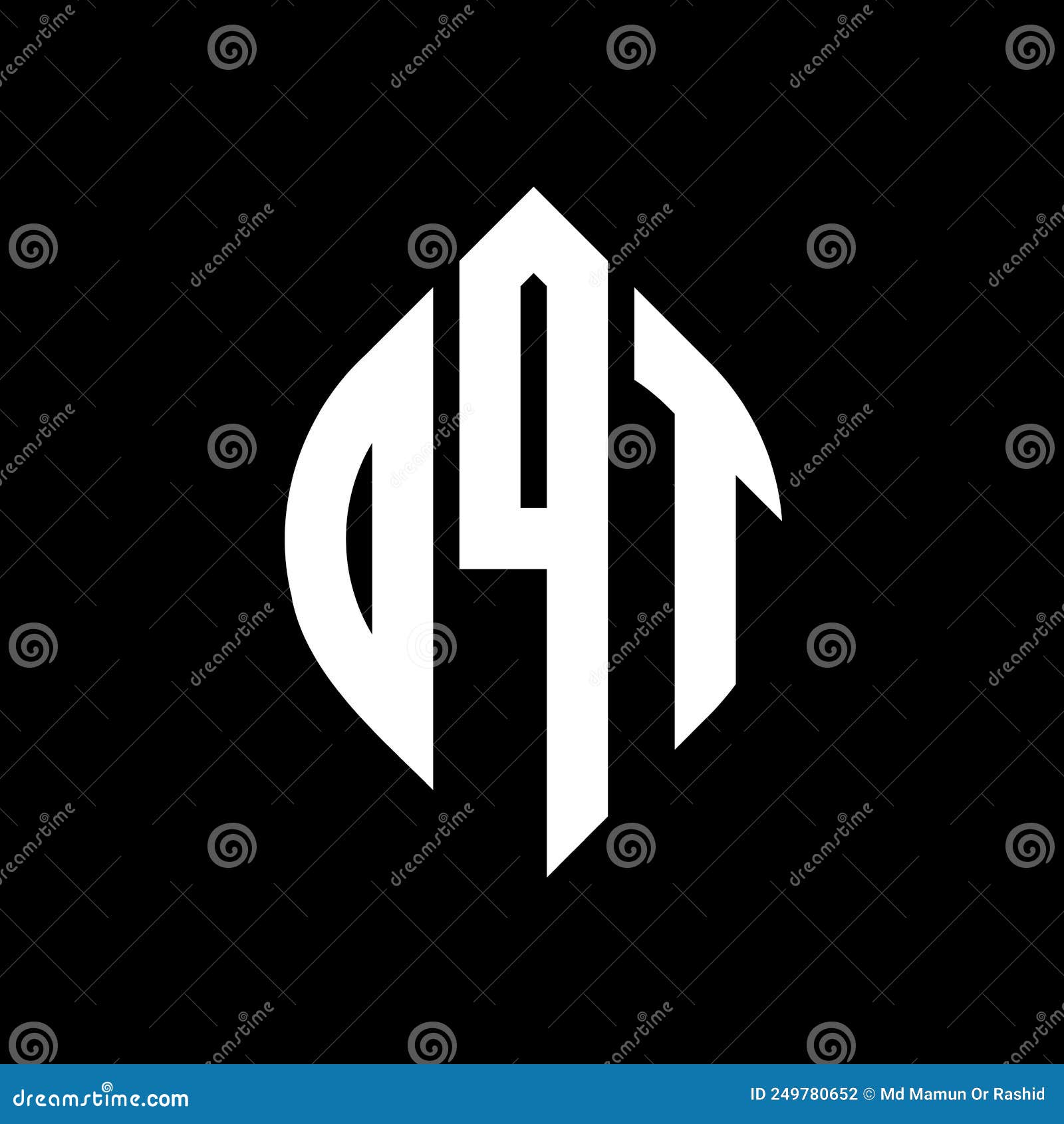 DQT Circle Letter Logo Design with Circle and Ellipse Shape. DQT ...