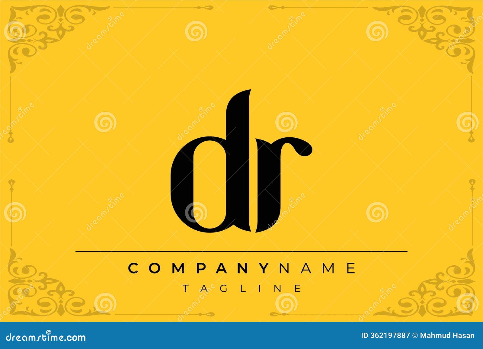 DR abstract luxury logo stock vector. Illustration of corporate - 362197887