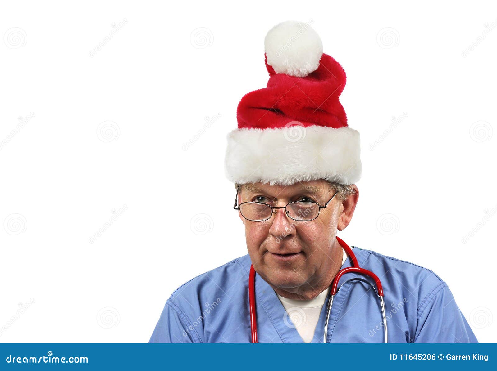 Dr. Claus stock photo. Image of scrubs, isolated, stethoscope - 11645206