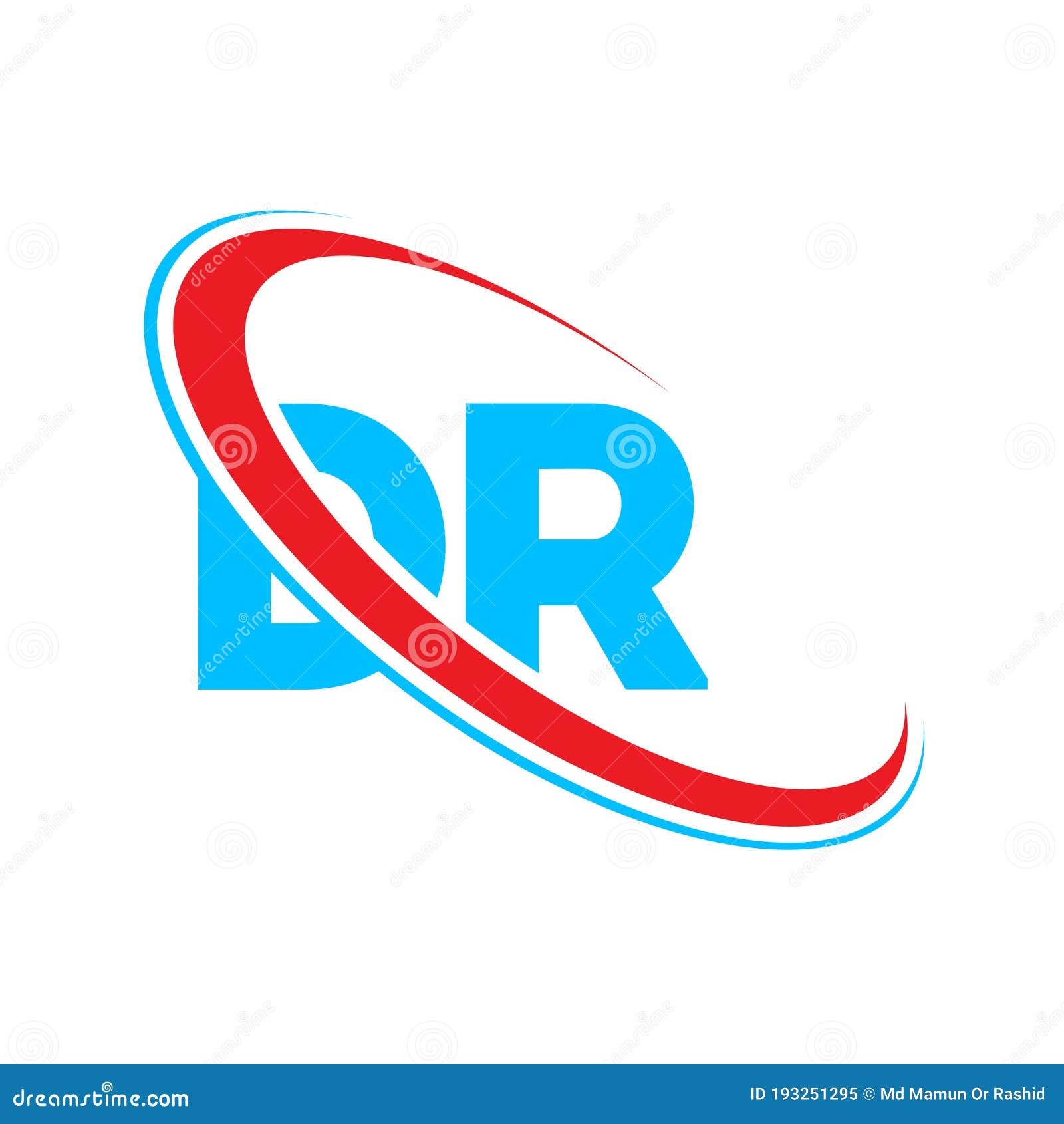 DR D R Letter Logo Design. Initial Letter DR Linked Circle Upercase ...