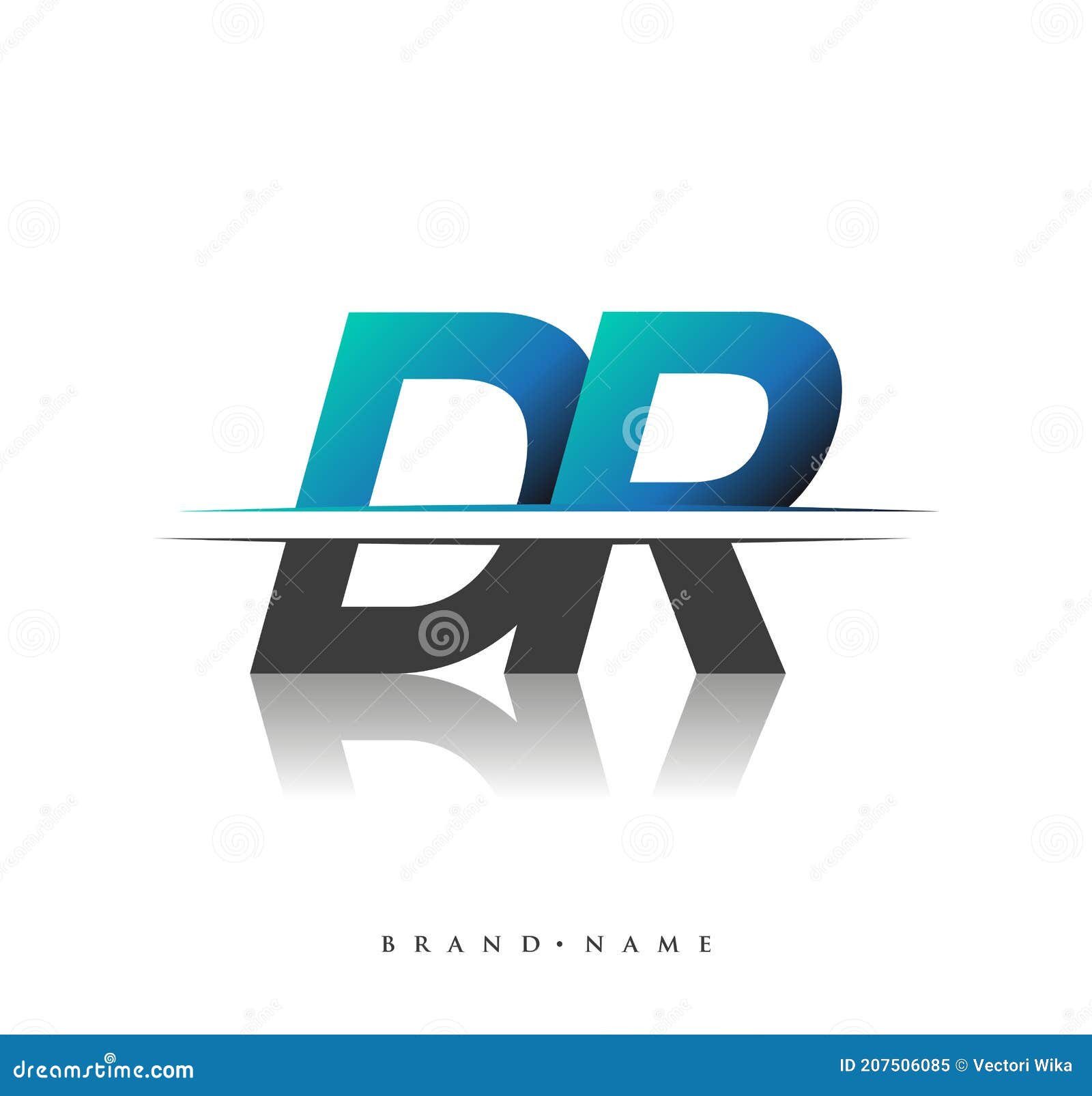 DR Initial Logo Company Name Colored Black and Blue, Simple and Modern ...