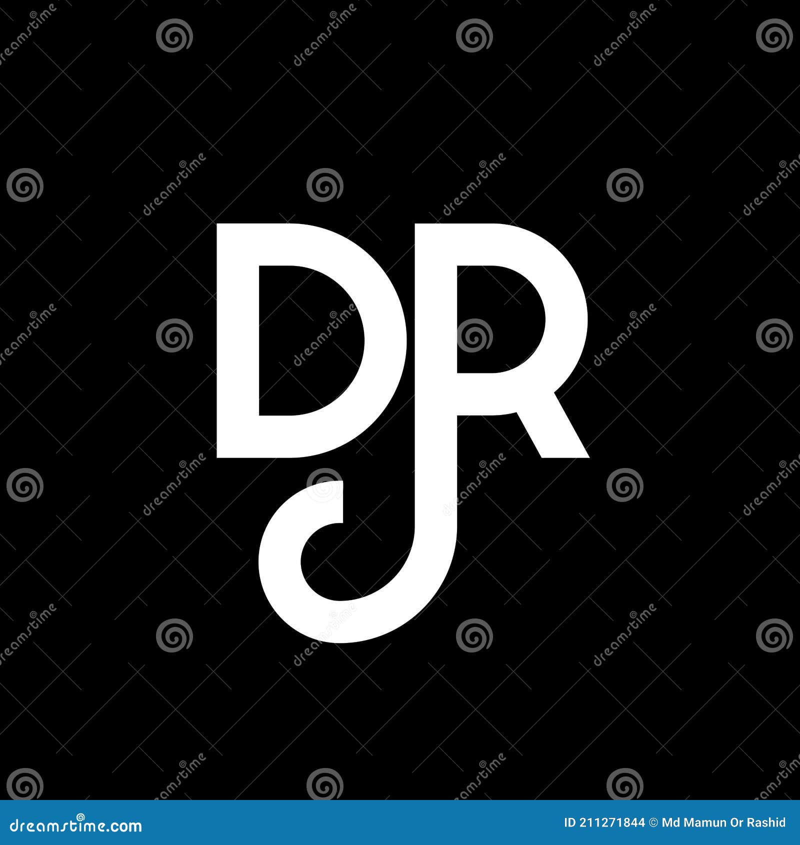 DR Letter Logo Design On Black Background. DR Creative Initials Letter ...