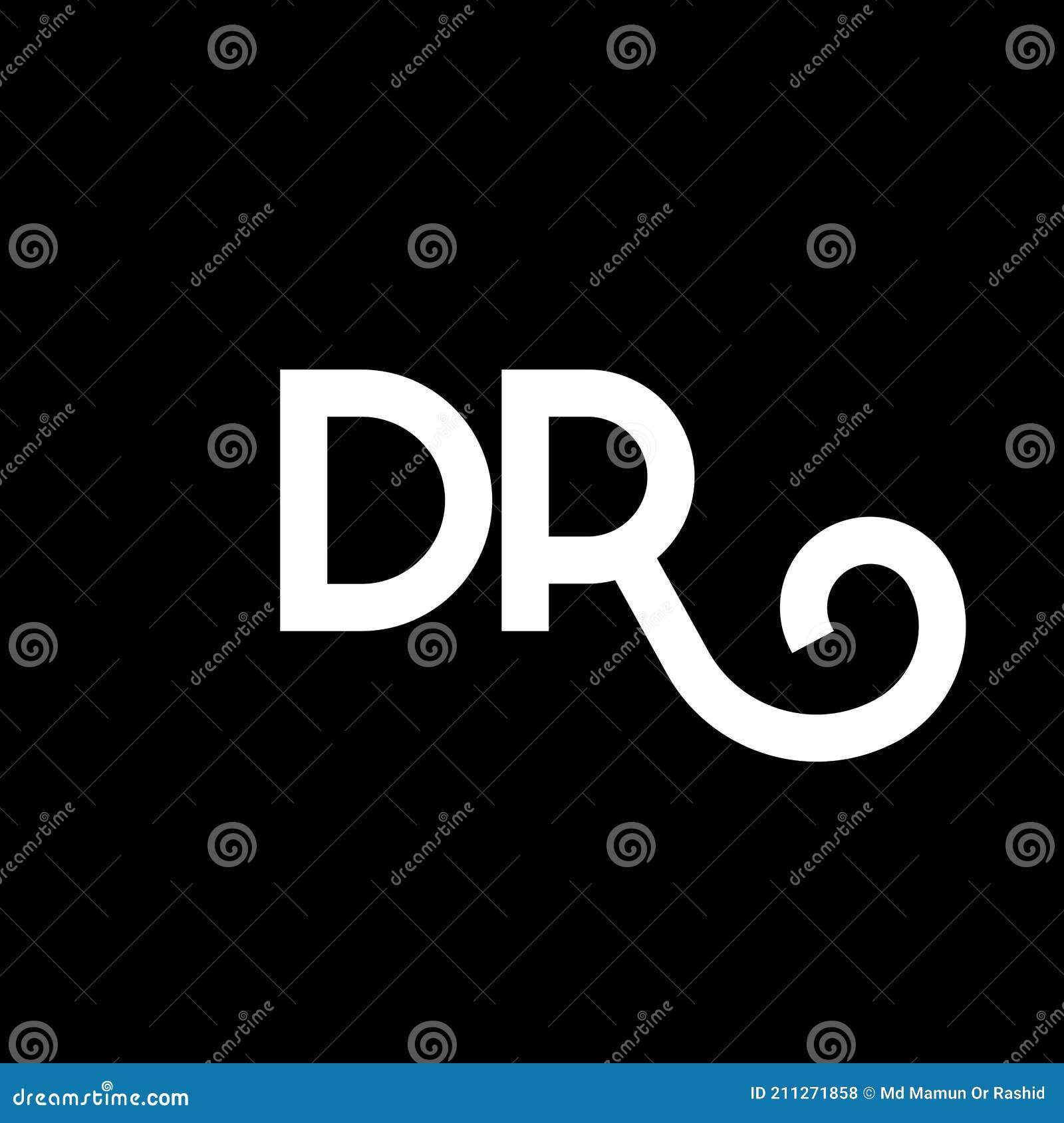 DR Letter Logo Design On Black Background. DR Creative Initials Letter ...