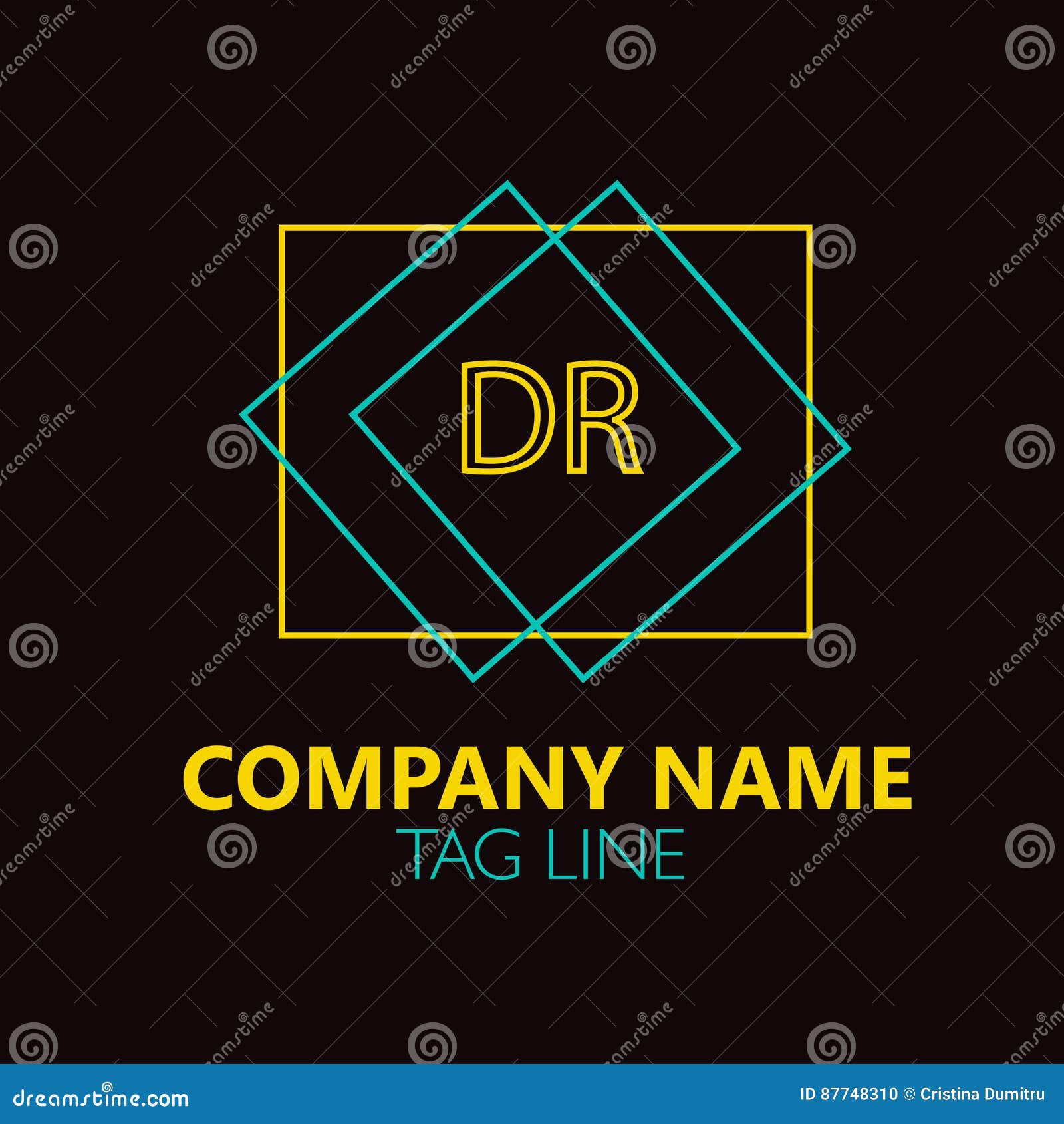 DR Letter Logo Design. stock vector. Illustration of isolated - 87748310