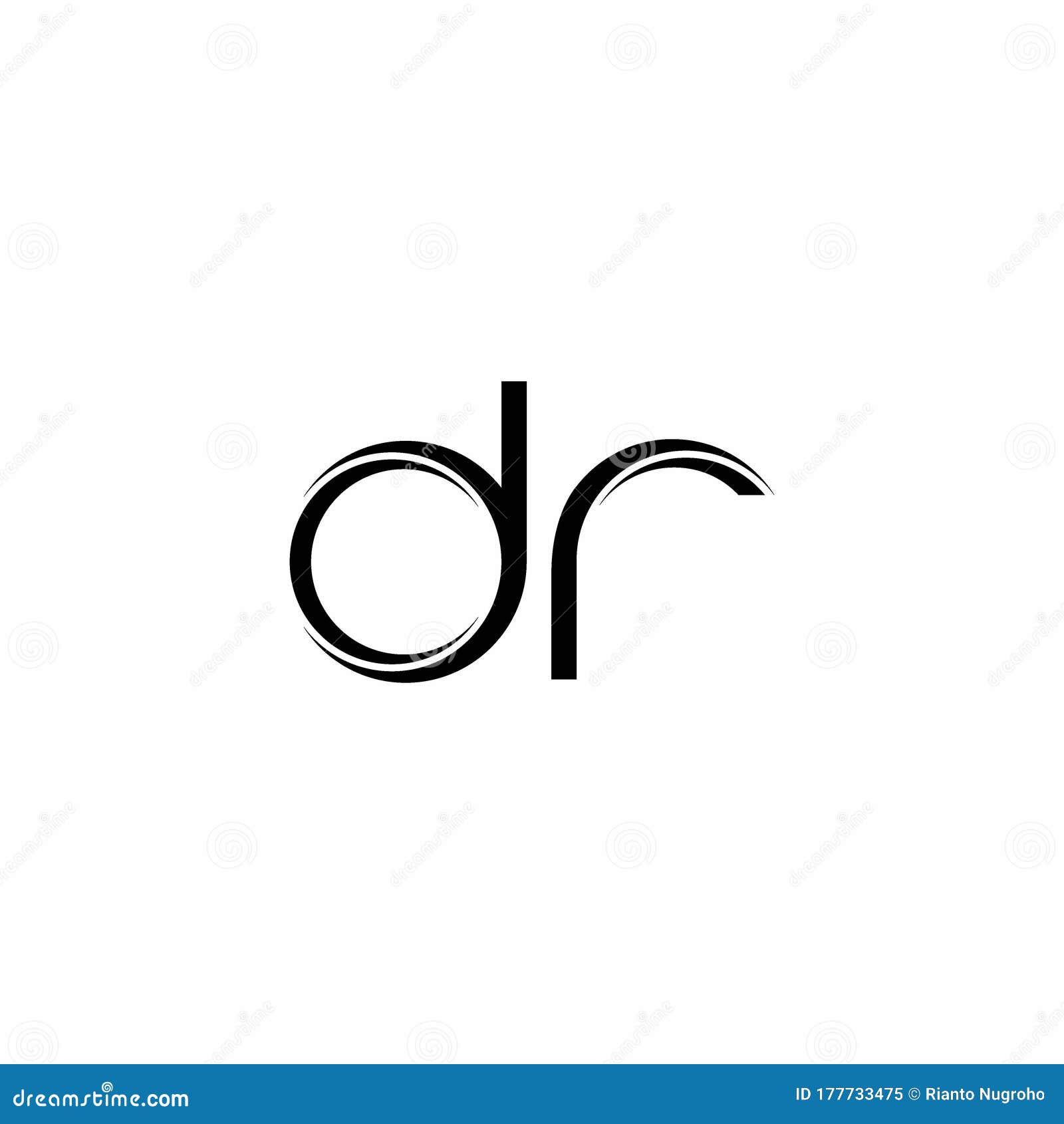 DR Logo Monogram with Slice Rounded Modern Design Template Stock Vector ...