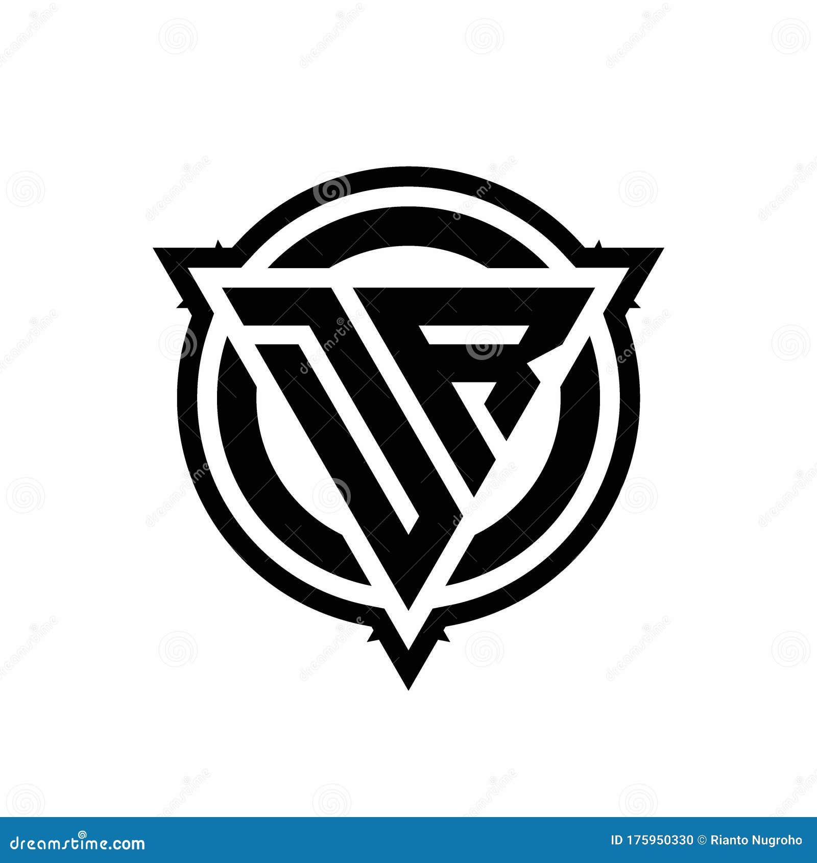 DR Logo with Triangle Shape and Circle with Outline Rounded Design ...