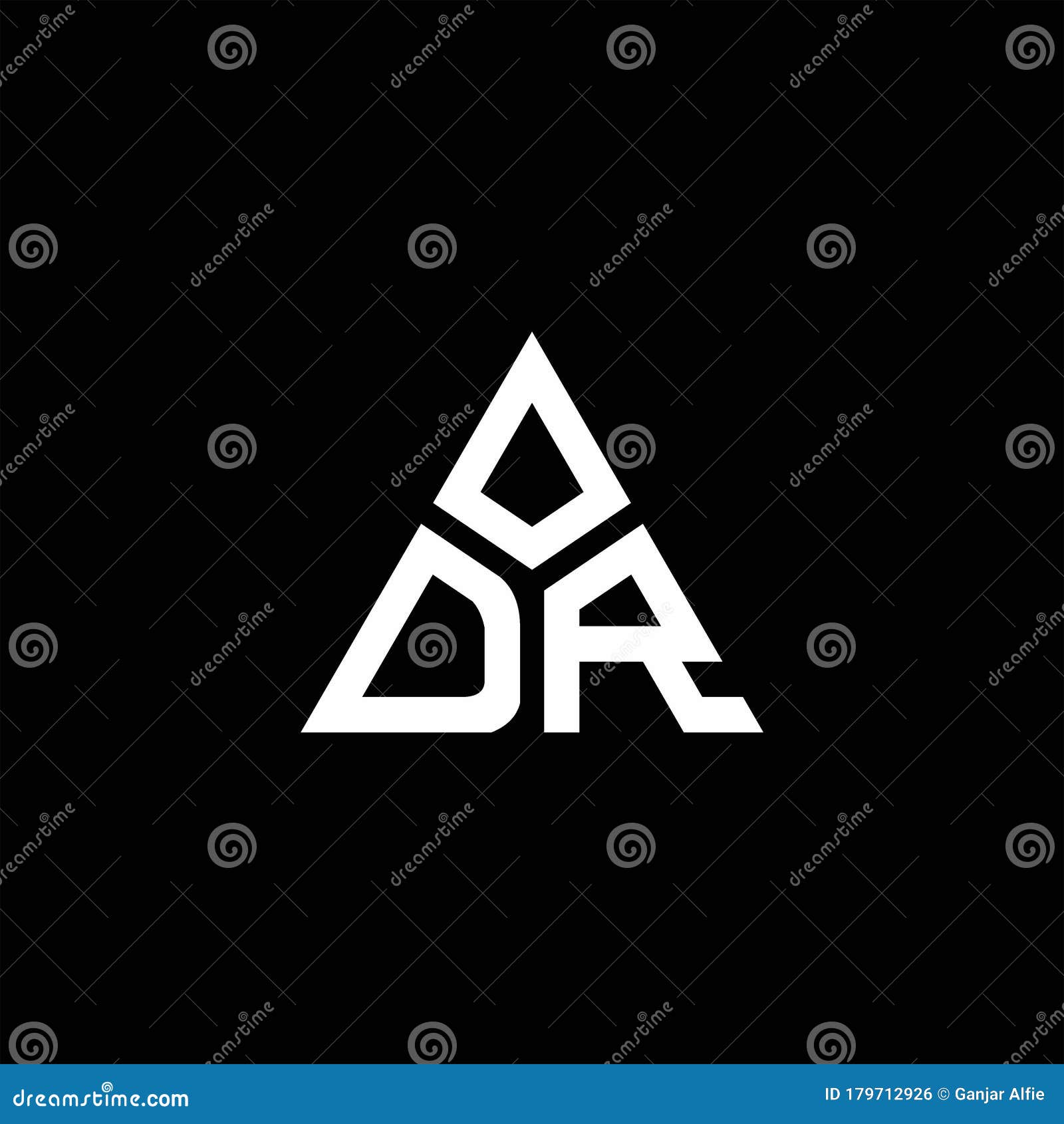DR Monogram Logo with 3 Pieces Shape Isolated on Triangle Stock Vector ...