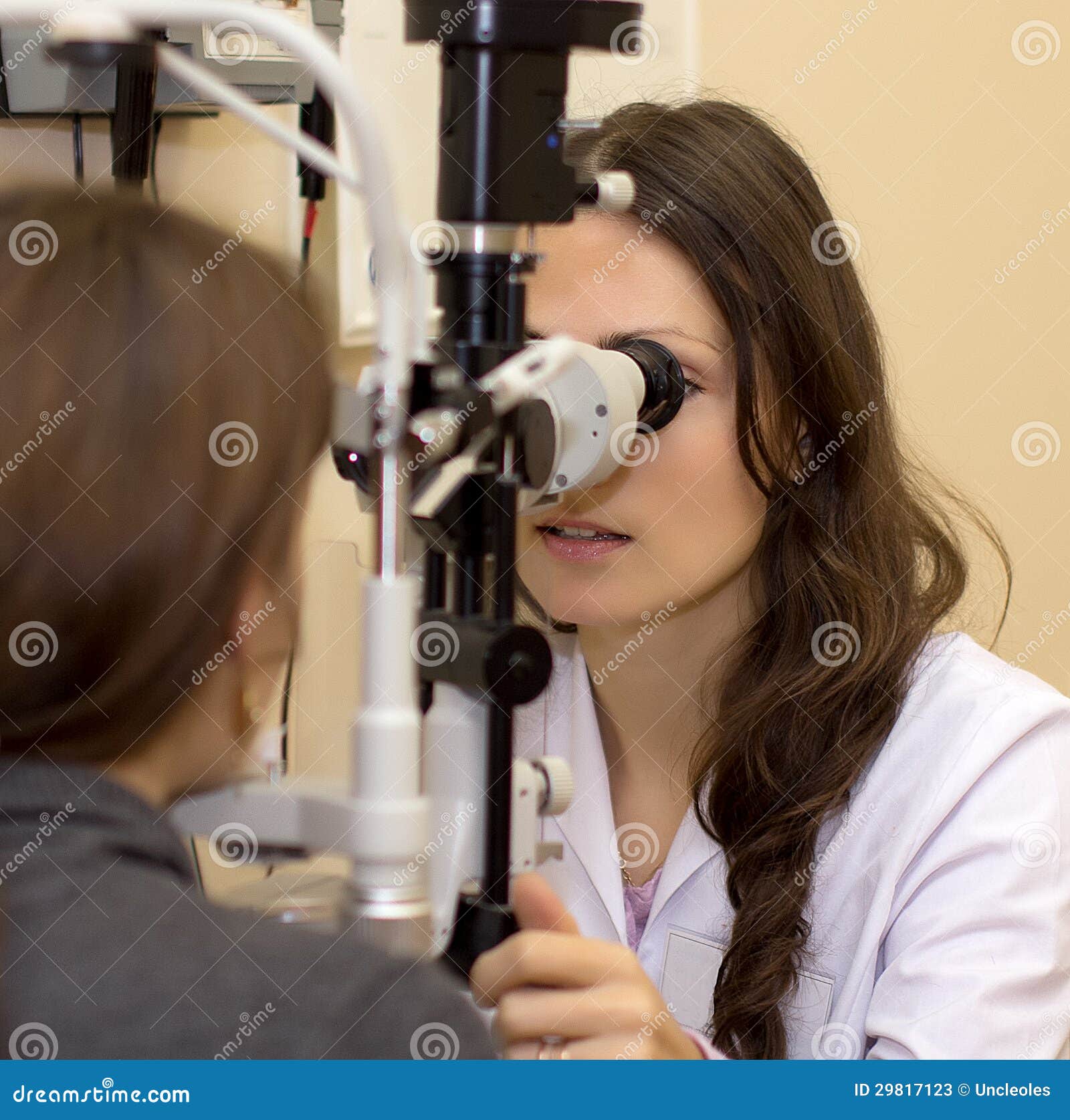 Ophthalmologist Doctor & Patient Stock Image - Image of indoors, camera ...