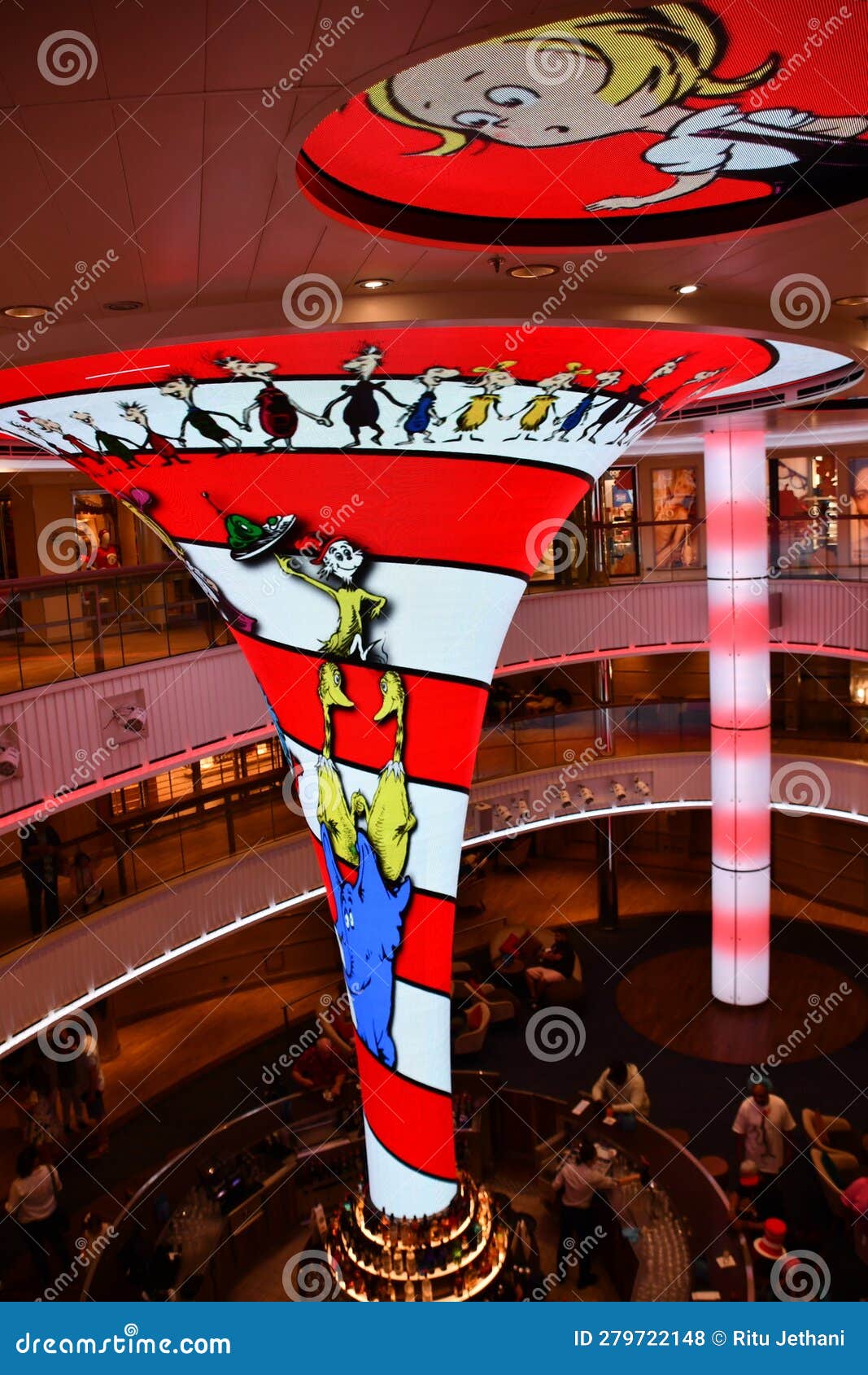 Dr Seuss on the LED Video Screen Structure in the Atrium of the ...