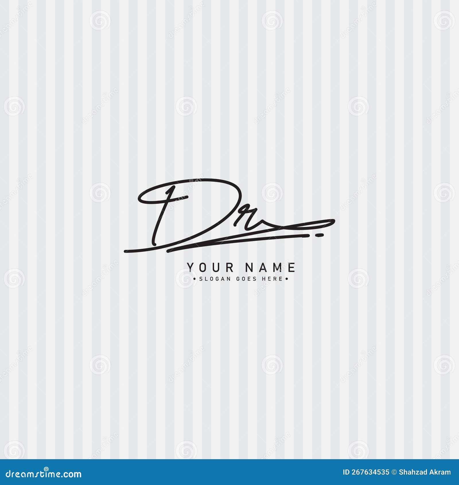 DR Simple Signature Logo - Handwritten Vector Template For D And R Logo ...