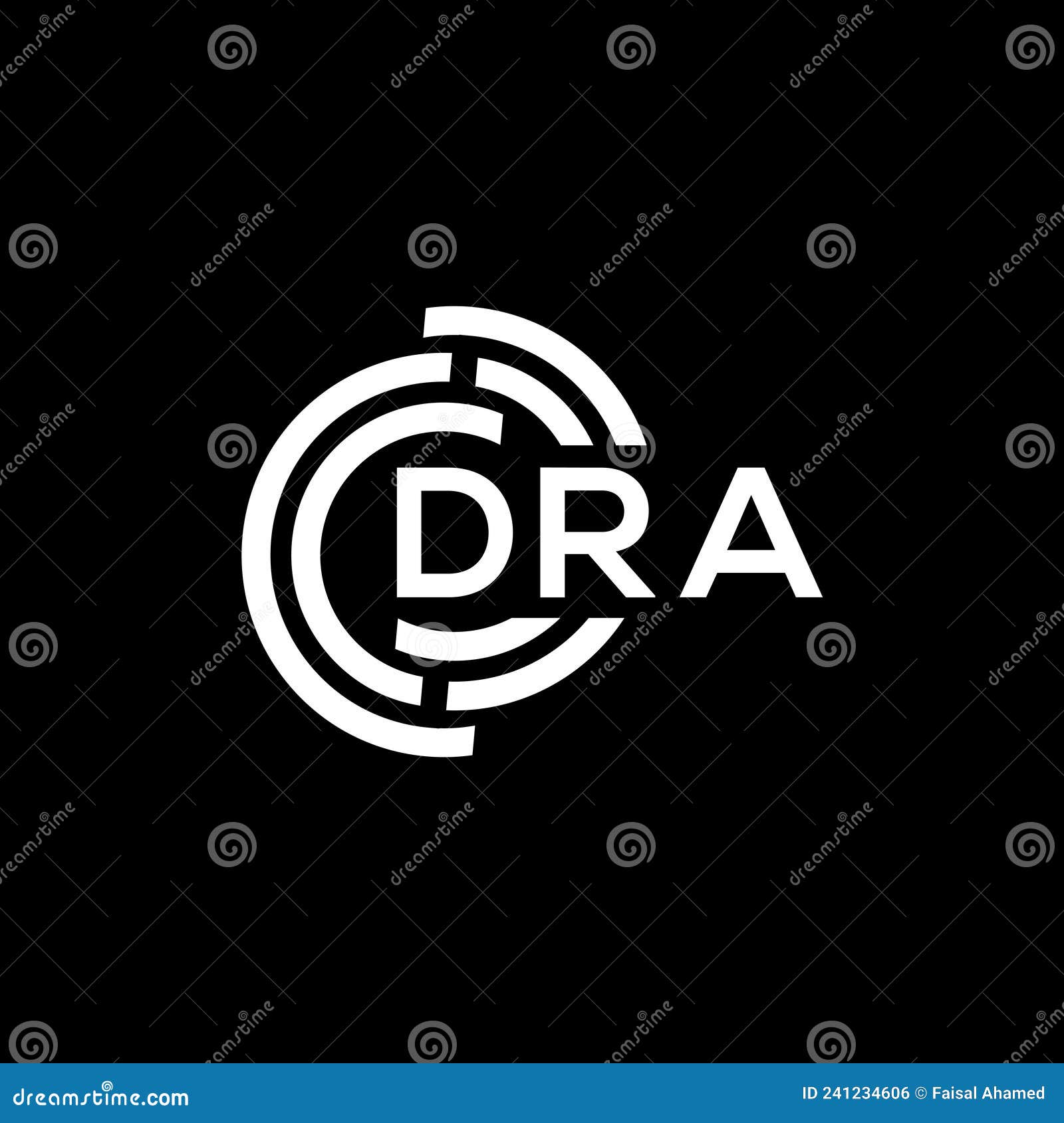 DRA Letter Logo Design On Black Background. DRA Creative Initials ...