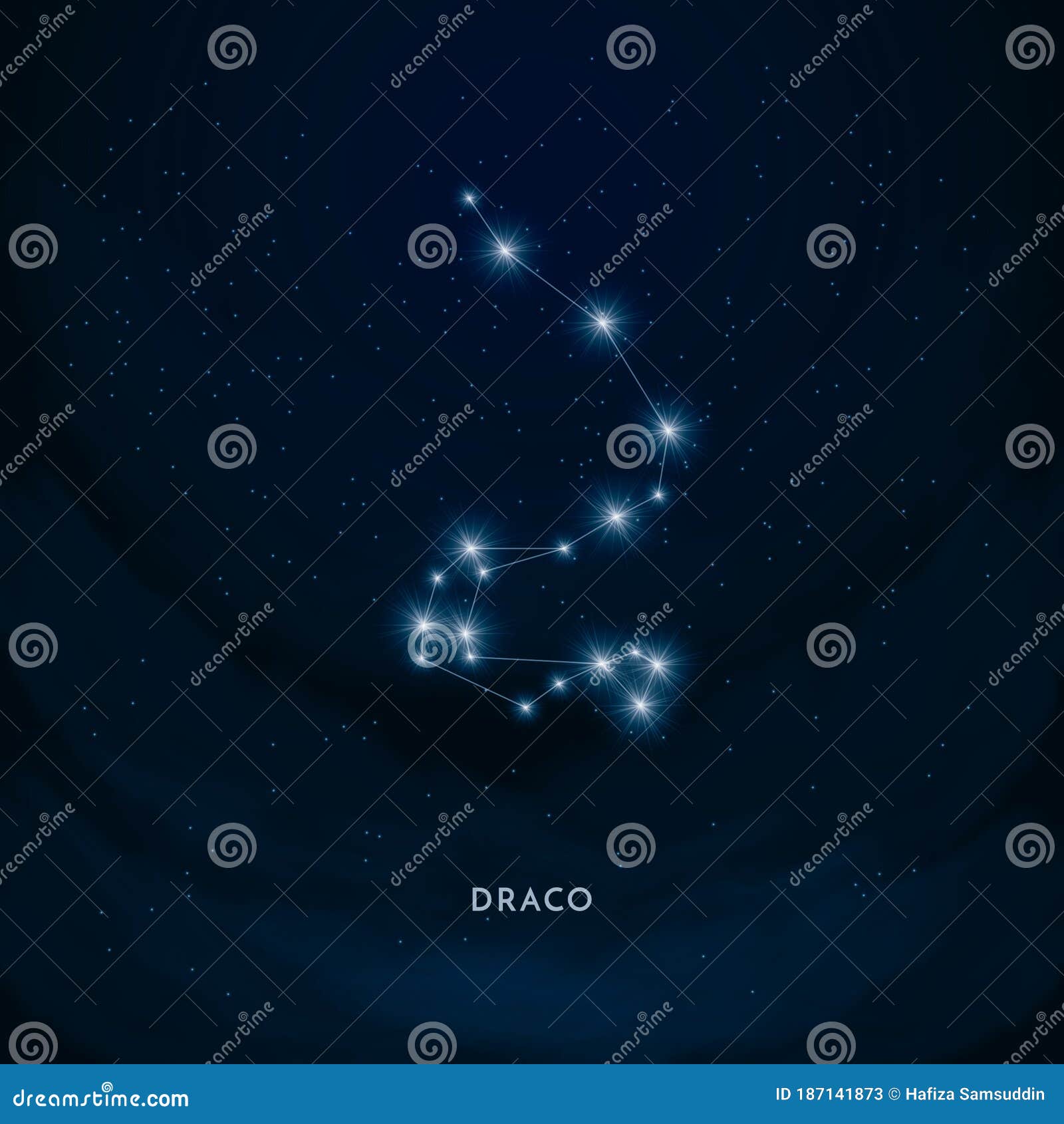 Draco Constellation. Stars In The Night Sky. Cluster Of Stars And ...