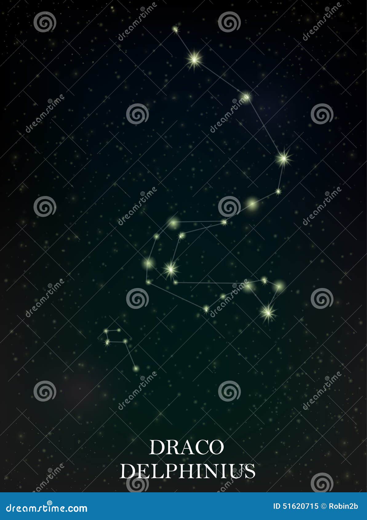 Draco Constellation. Stars In The Night Sky. Cluster Of Stars And ...