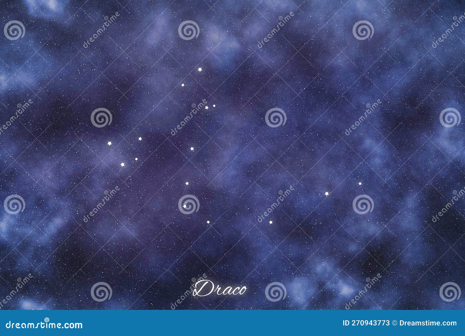 Draco Star Constellation, Brightest Stars, Dragon Constellation Stock ...