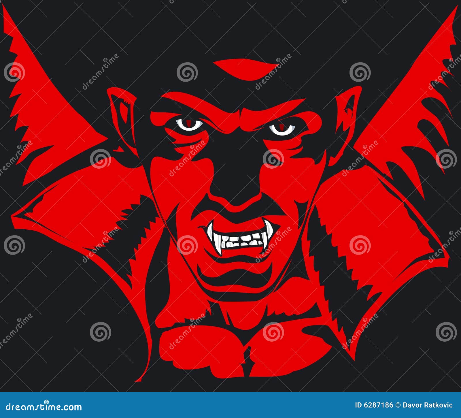 Angry Dracula. Evil Vampire. Aggressive Ghoul In Black Cloak And Vector ...