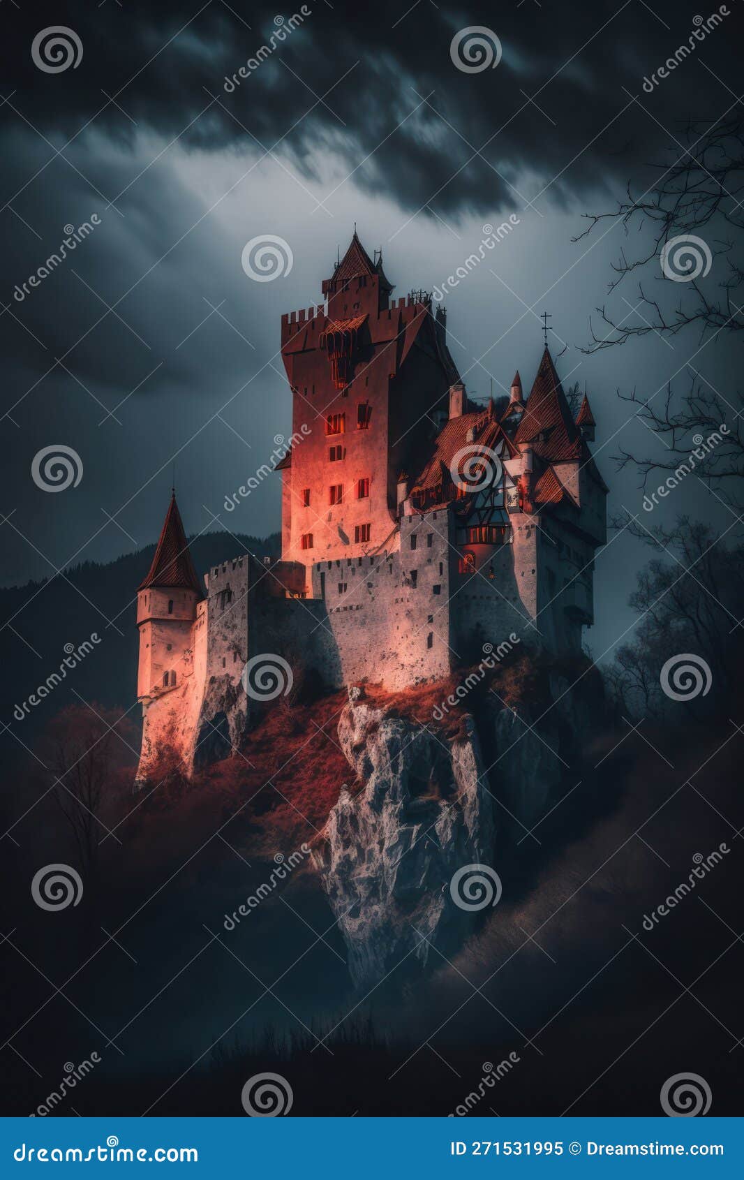 Dracula Castle. Generative AI Royalty-Free Stock Photo | CartoonDealer ...