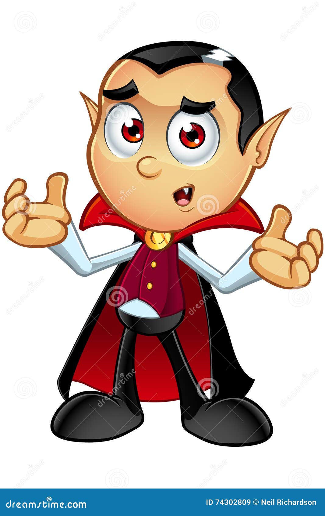 Dracula Character - Confused Stock Vector - Illustration of clip, teeth ...