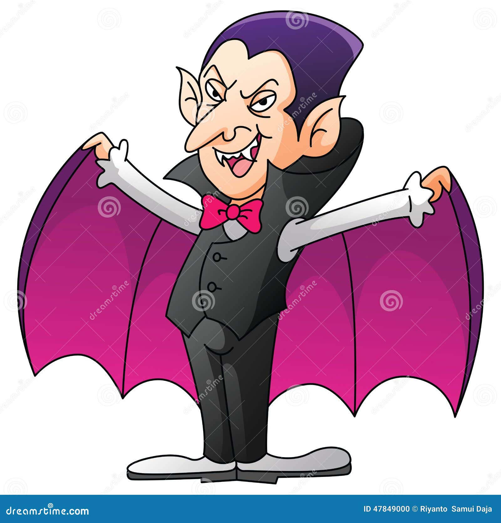 Dracula on Isolated White Cartoon Stock Vector - Illustration of teeth ...