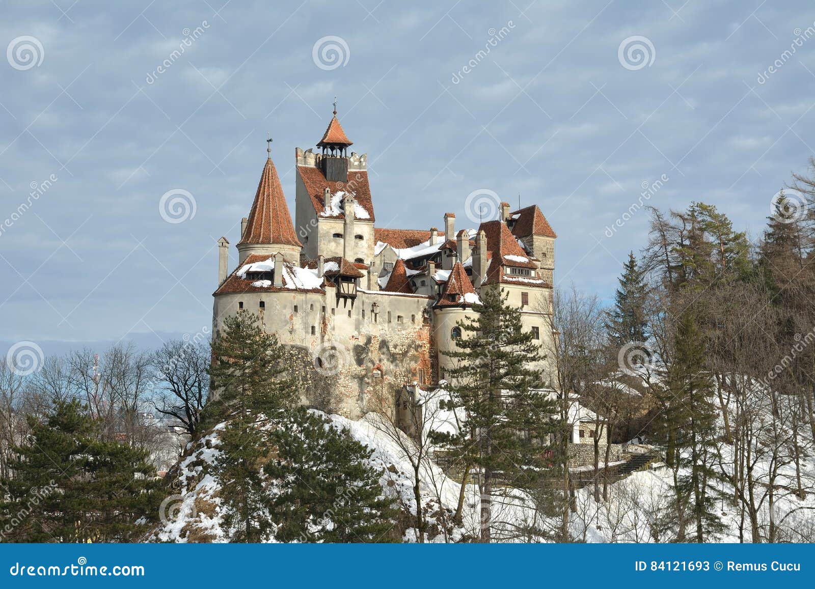 Dracula`s Bran Castle in Winter Season. Stock Image - Image of myth ...